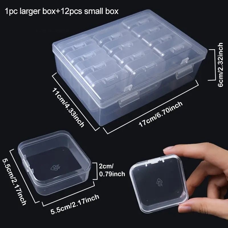12/24/30-Compartment Clear Plastic Organizer Box Small Storage Box Nail ...