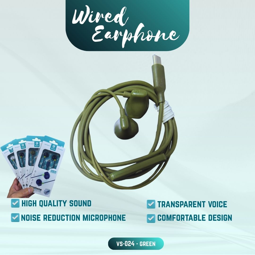 V2S VS-024 HIGH QUALITY SOUND WIRE CONTROL EARPHONE WITH MIC NOISE ...