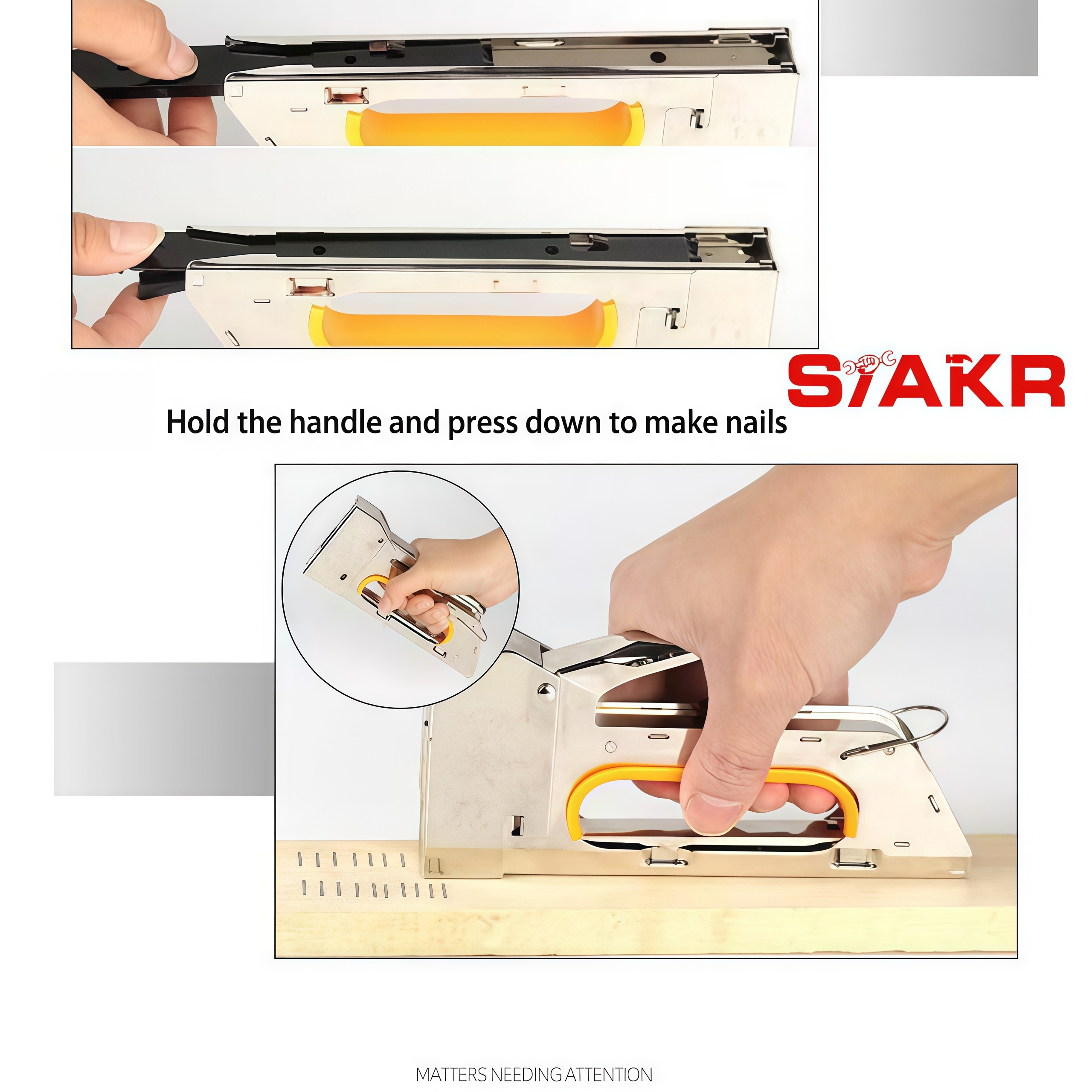 Heavy Duty Stainless Steel Stapler Nail Gun with Adaptive Nails ...