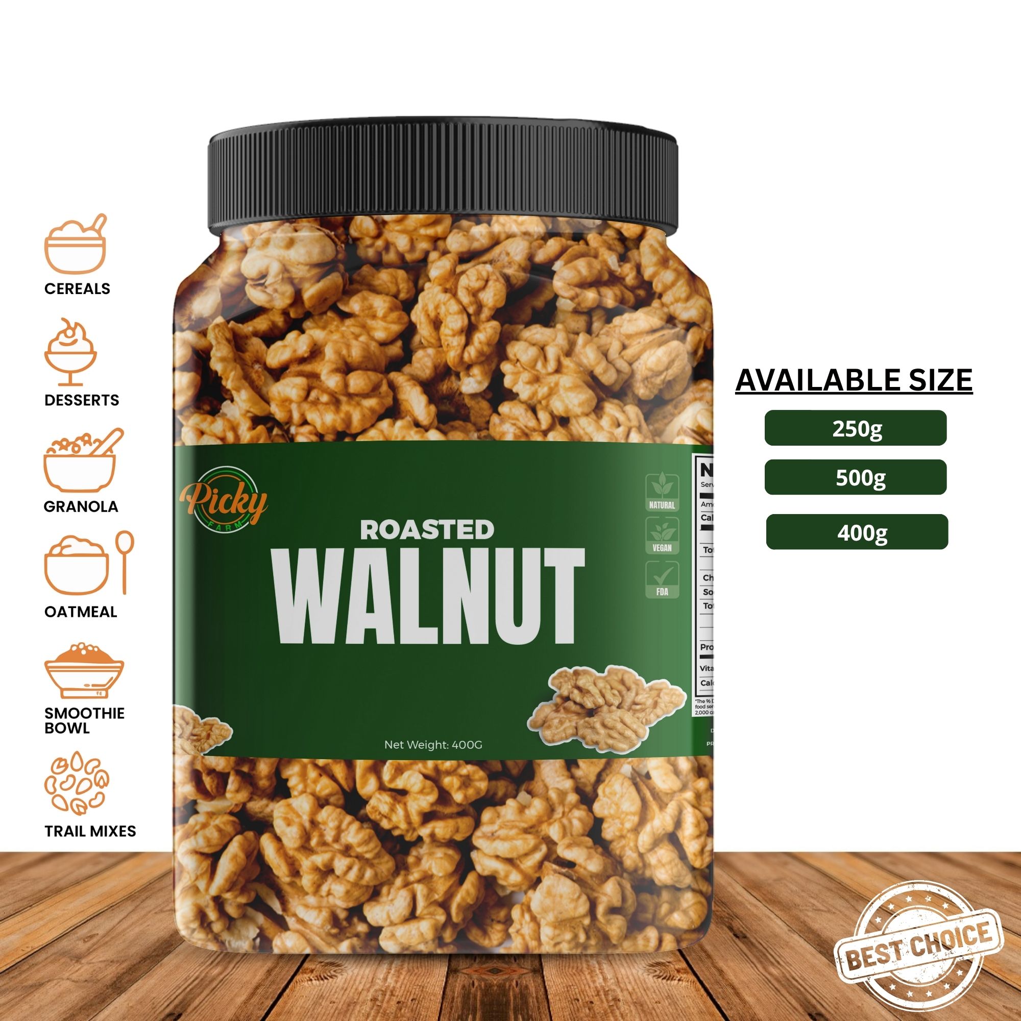 Premium Roasted Walnuts | Fresh, Crunchy & Lightly Toasted | 250g / 1kg ...