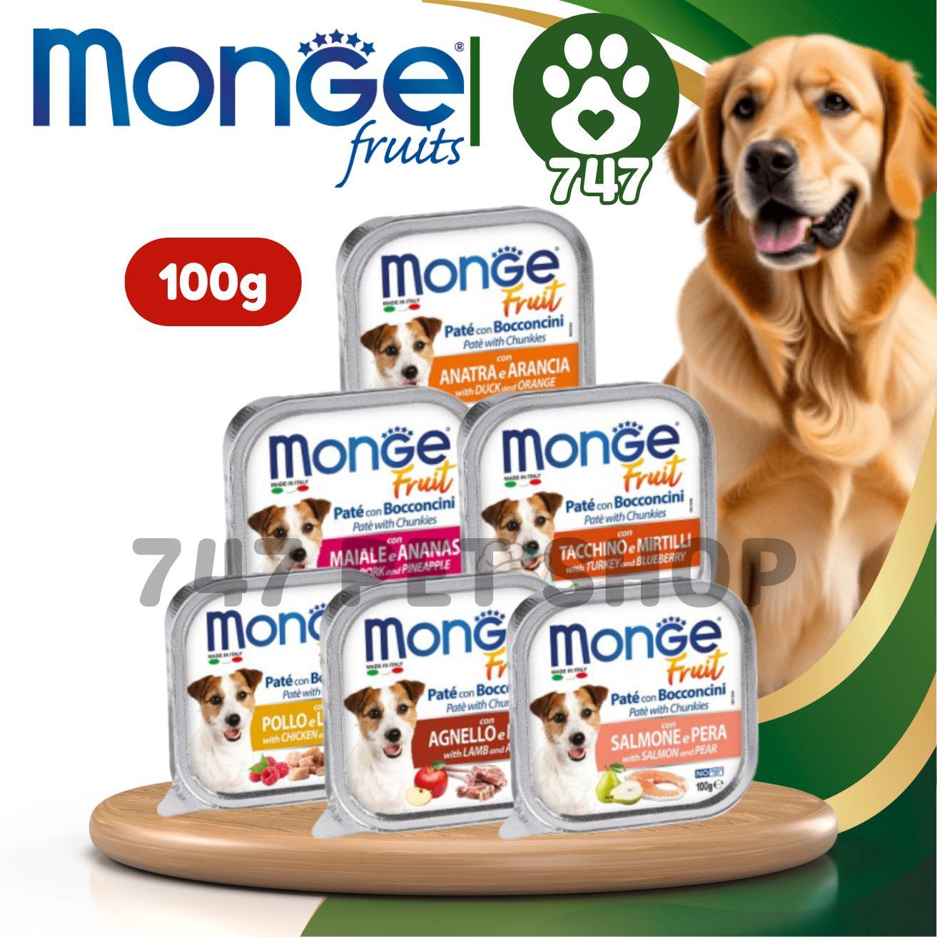 100g Monge Fruit Tray Dog Dogs Wet Food All Stages Adult Puppy Pet High ...