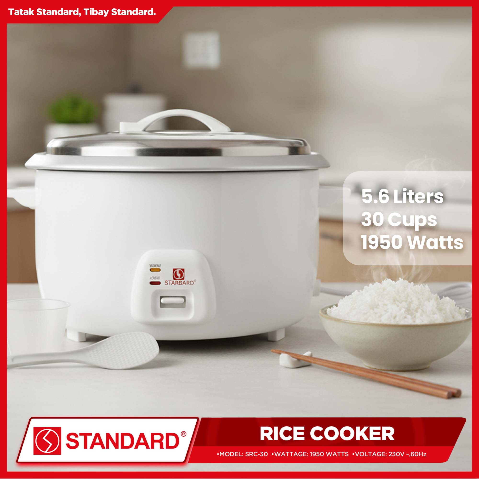 STANDARD SRC 30 Rice Cooker 1950W | Shopee Philippines