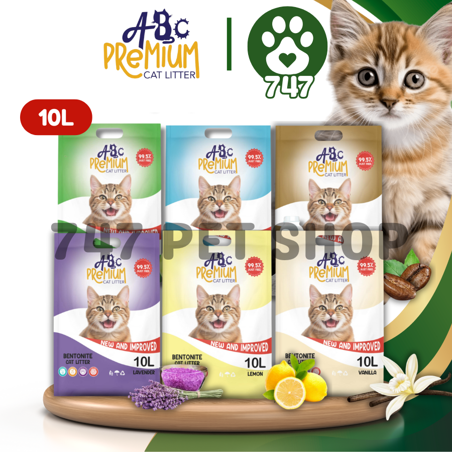 10L ABC Premium Bentonite Litter Sand All Stages Adult Kitten Cat Cats ...