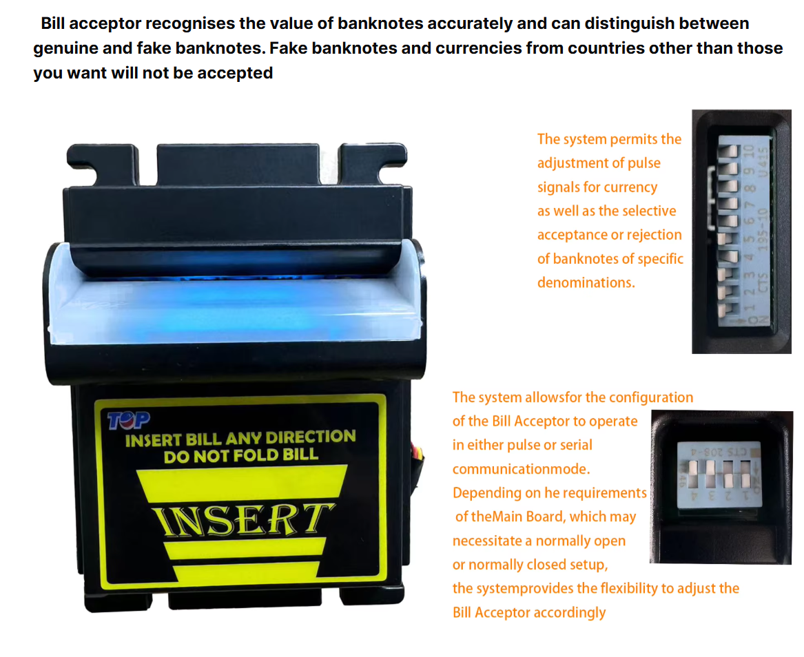 TB74 Bill Acceptor Ict Banknote Reader for Vending Fish Skill Arcade ...
