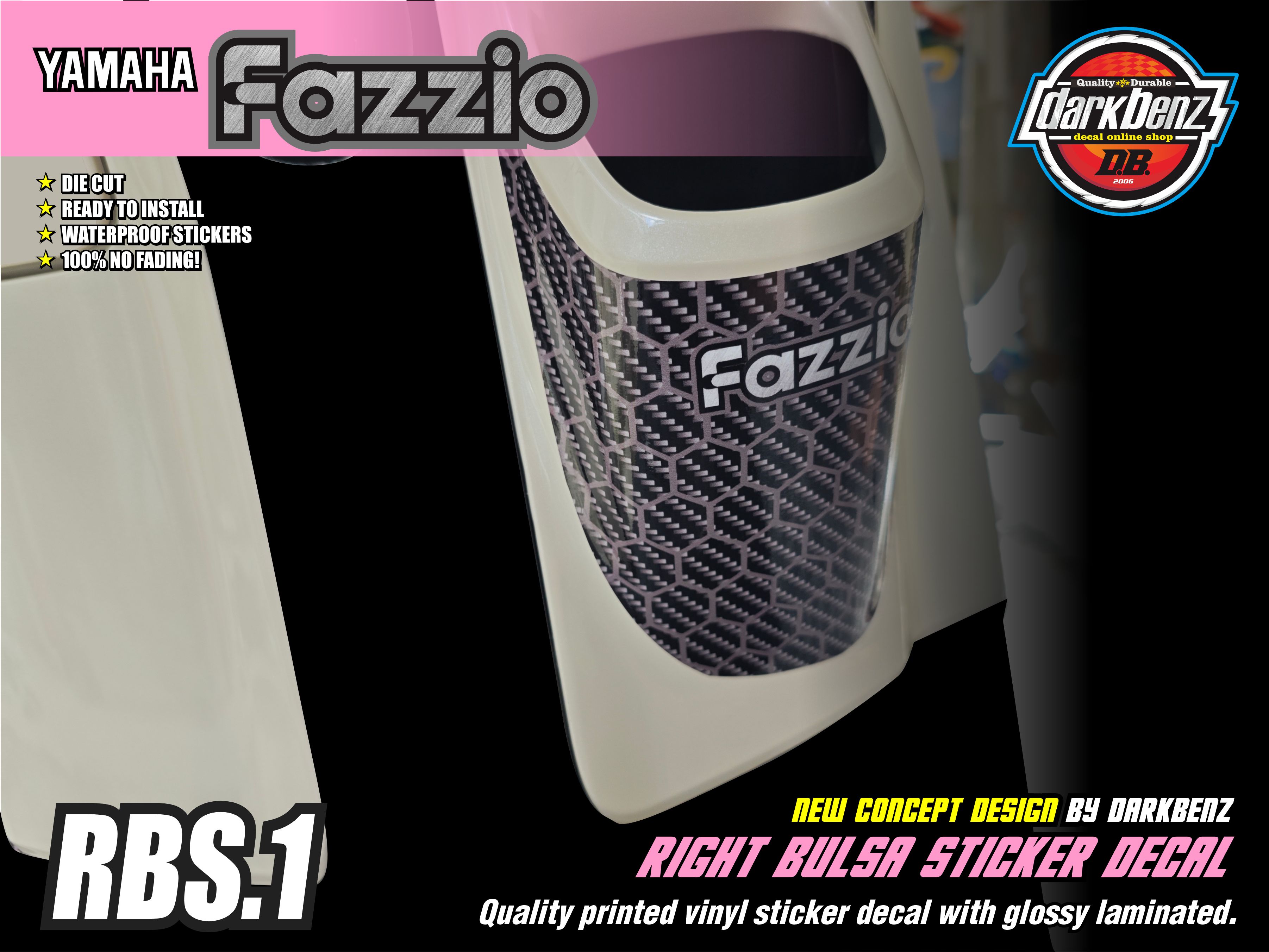 Yamaha Mio Fazzio New Right Bulsa Concept Quality Printed Sticker ...