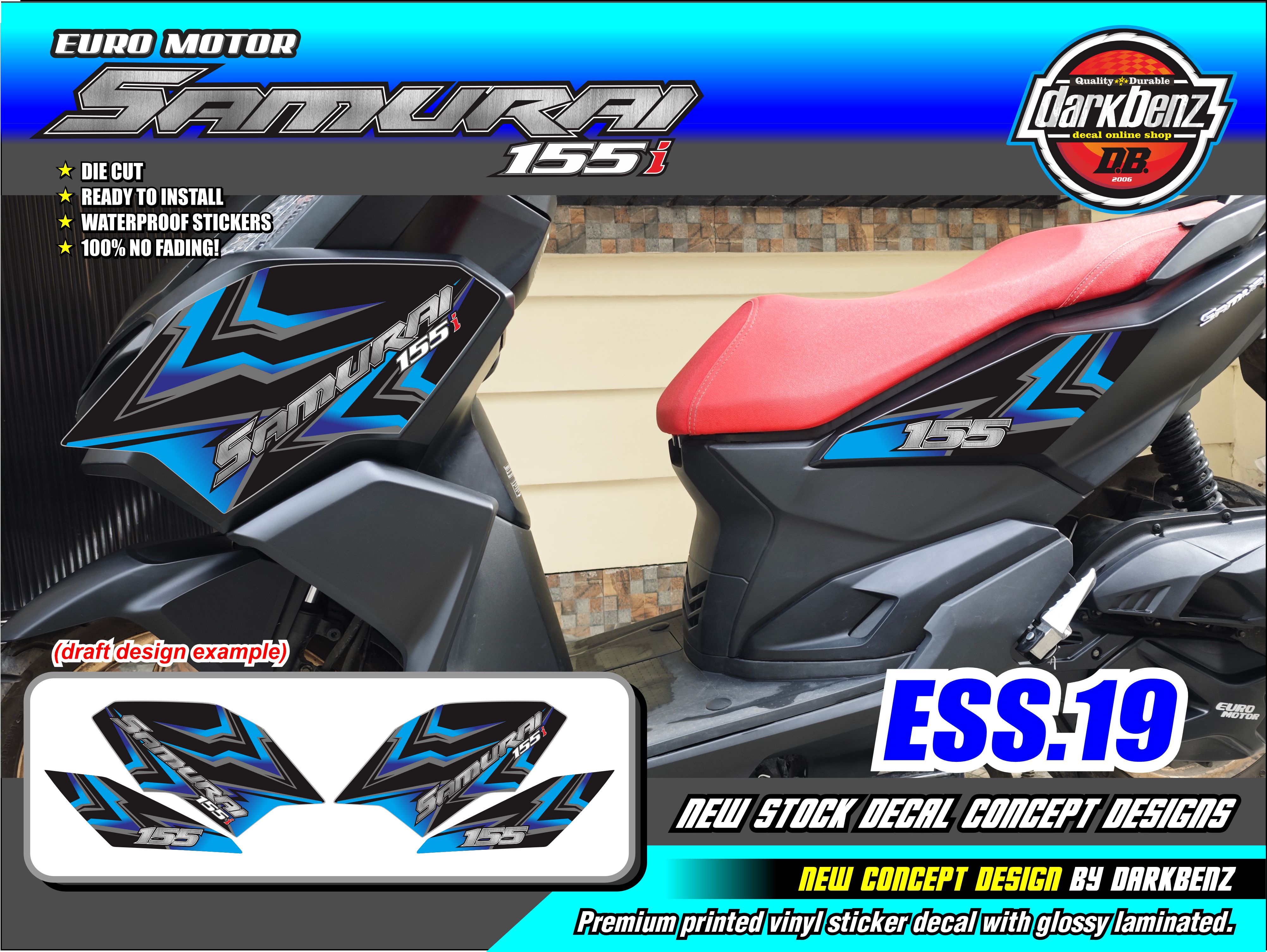 Euro Motor Samurai 155i New Stock Decal Concept Quality Printed Sticker ...