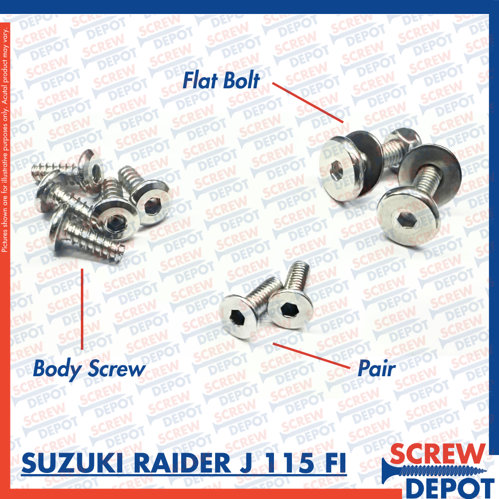 1SET Stainless Bolt Set for Suzuki Raider J115 Fi / Screw Depot ...