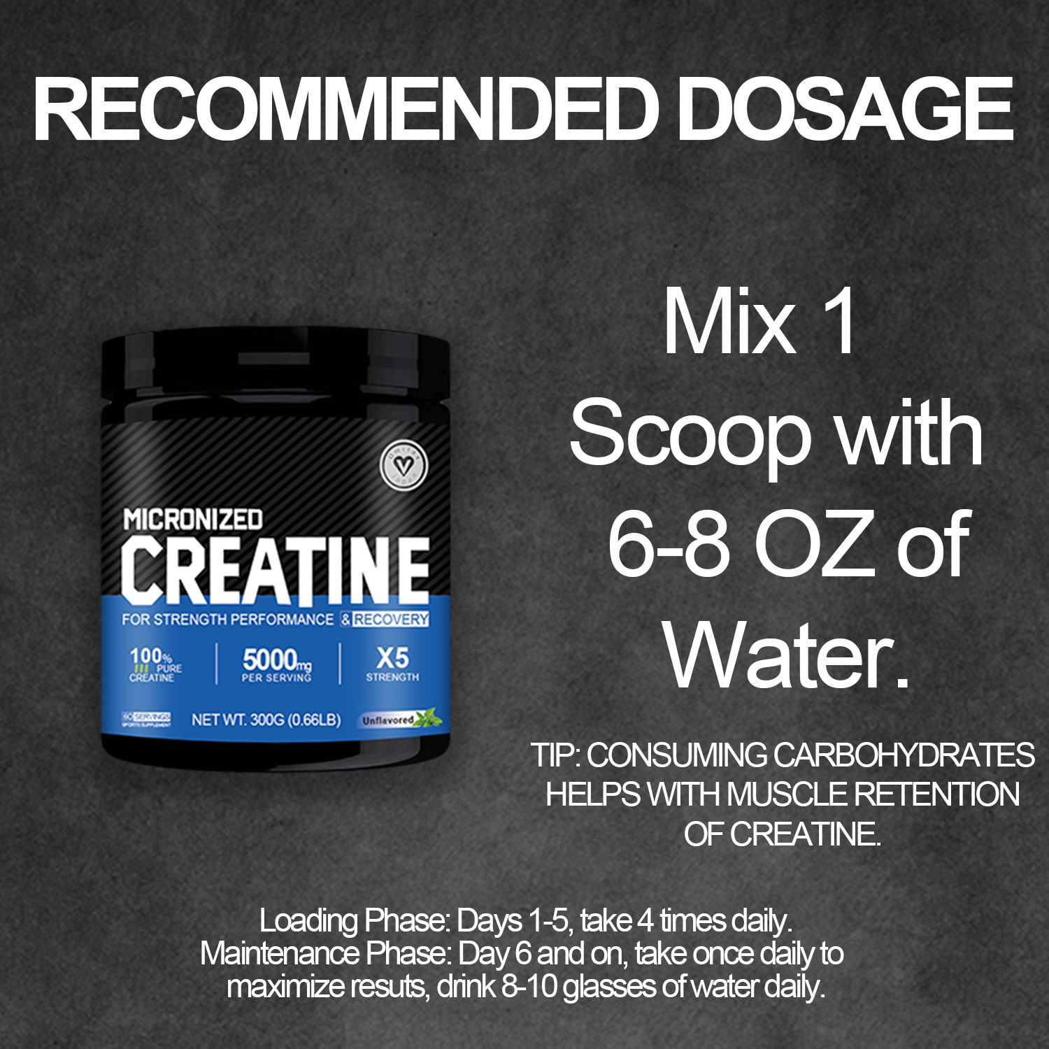 Original 100% Pure Creatine Monohydrate Powder for Muscle Mass Gainer ...