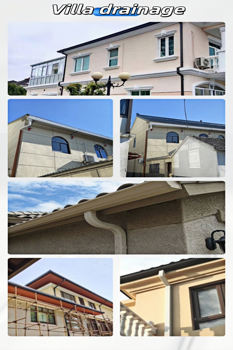 PVC Eaves Gutter Rainwater Channel U-Shaped Outdoor Drainage for Villa ...