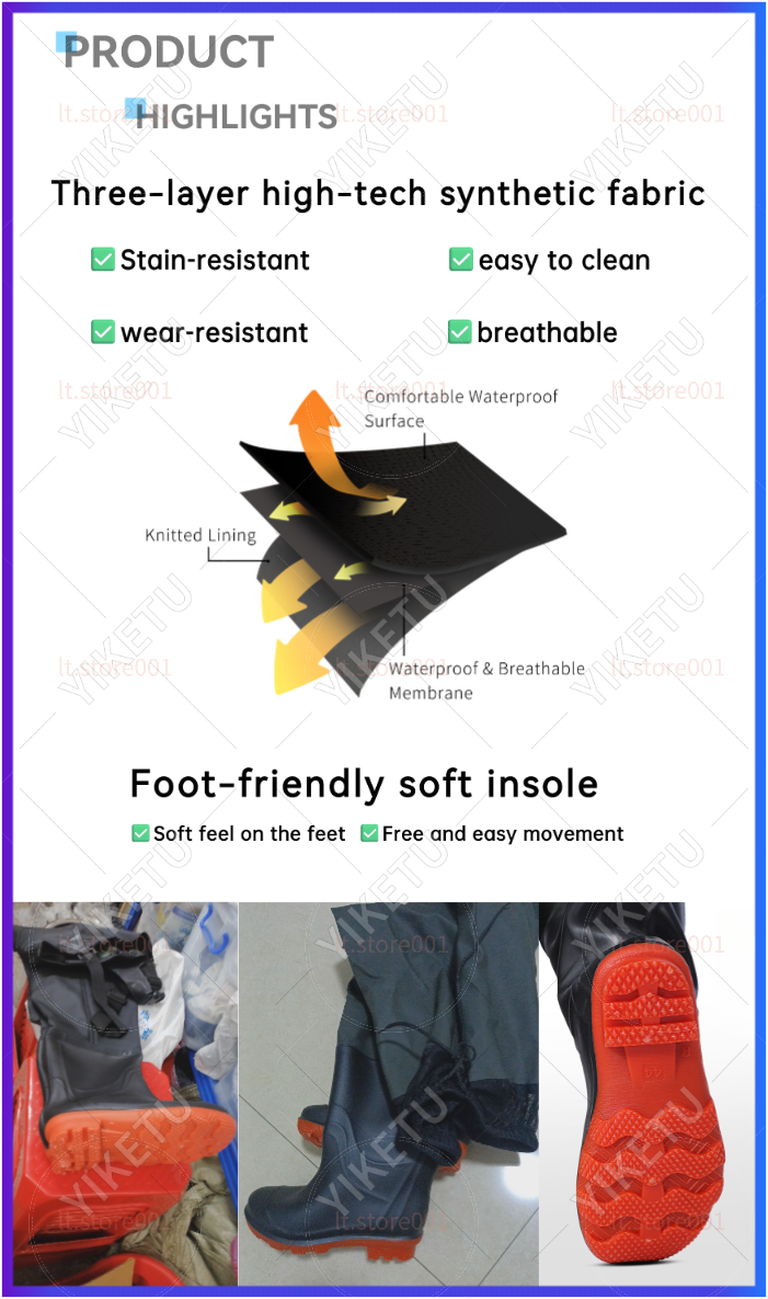 Water Pants Waterproof Clothing Waders Waterproof Overalls Rain Boots ...