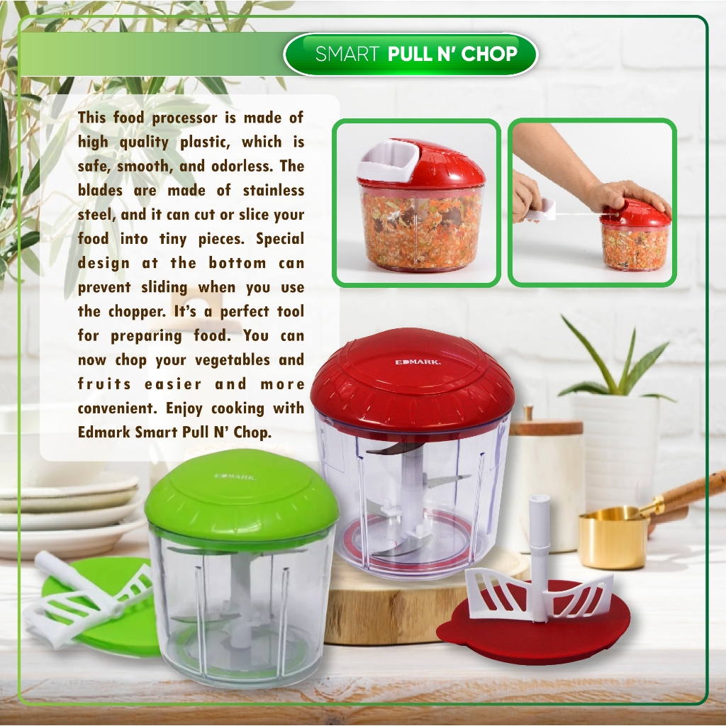 Edmark Livemall Smart Pull N Chop Manual Chopper | Shopee Philippines