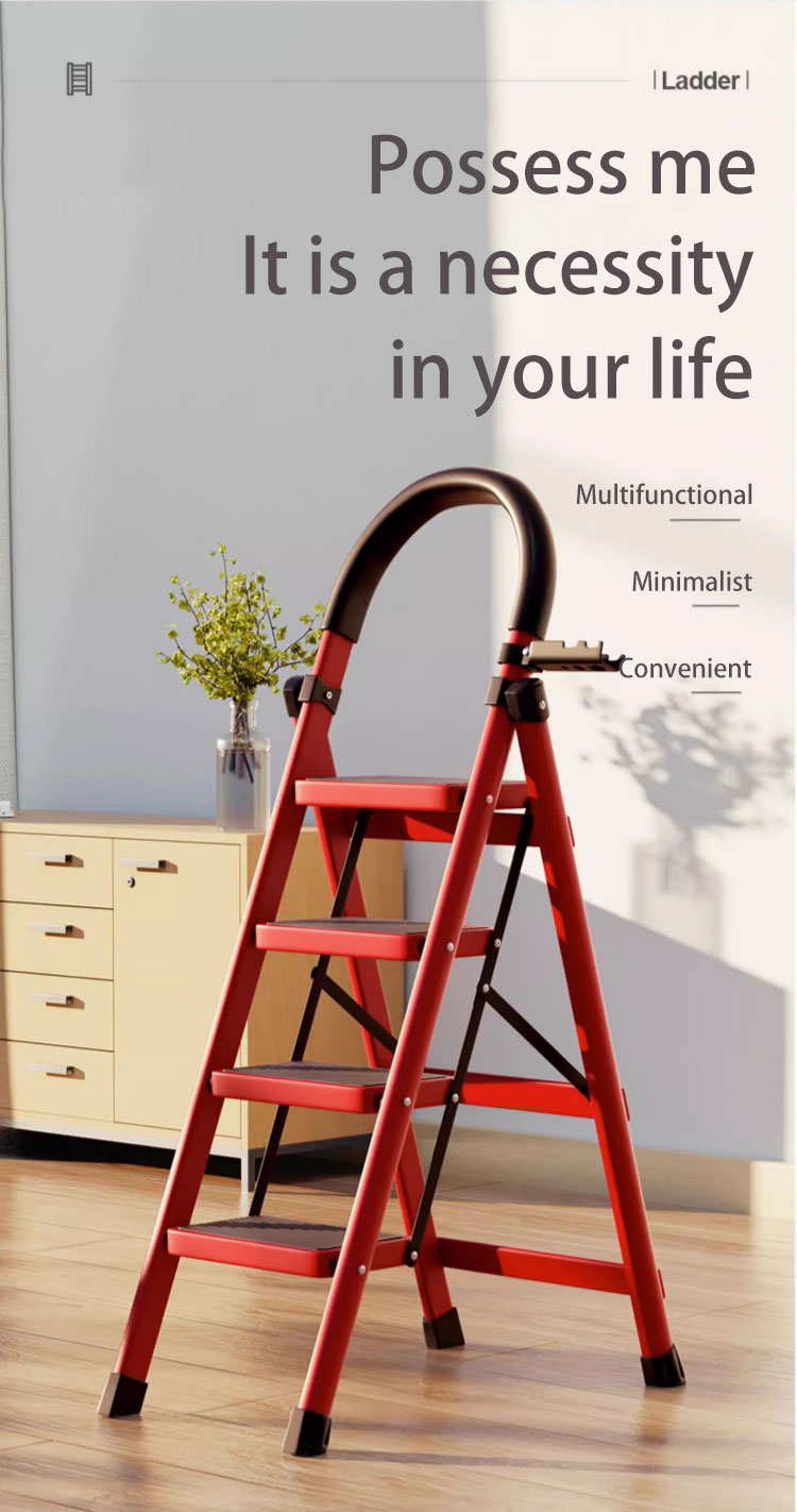 High Density Ladder Foldable Aluminum Heavy Duty 3-8 Step Ladder ...