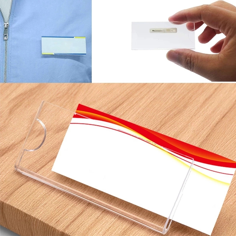 10Pcs Magnetic Acrylic Name Badge Holder 70x30mm for Office Conference ...