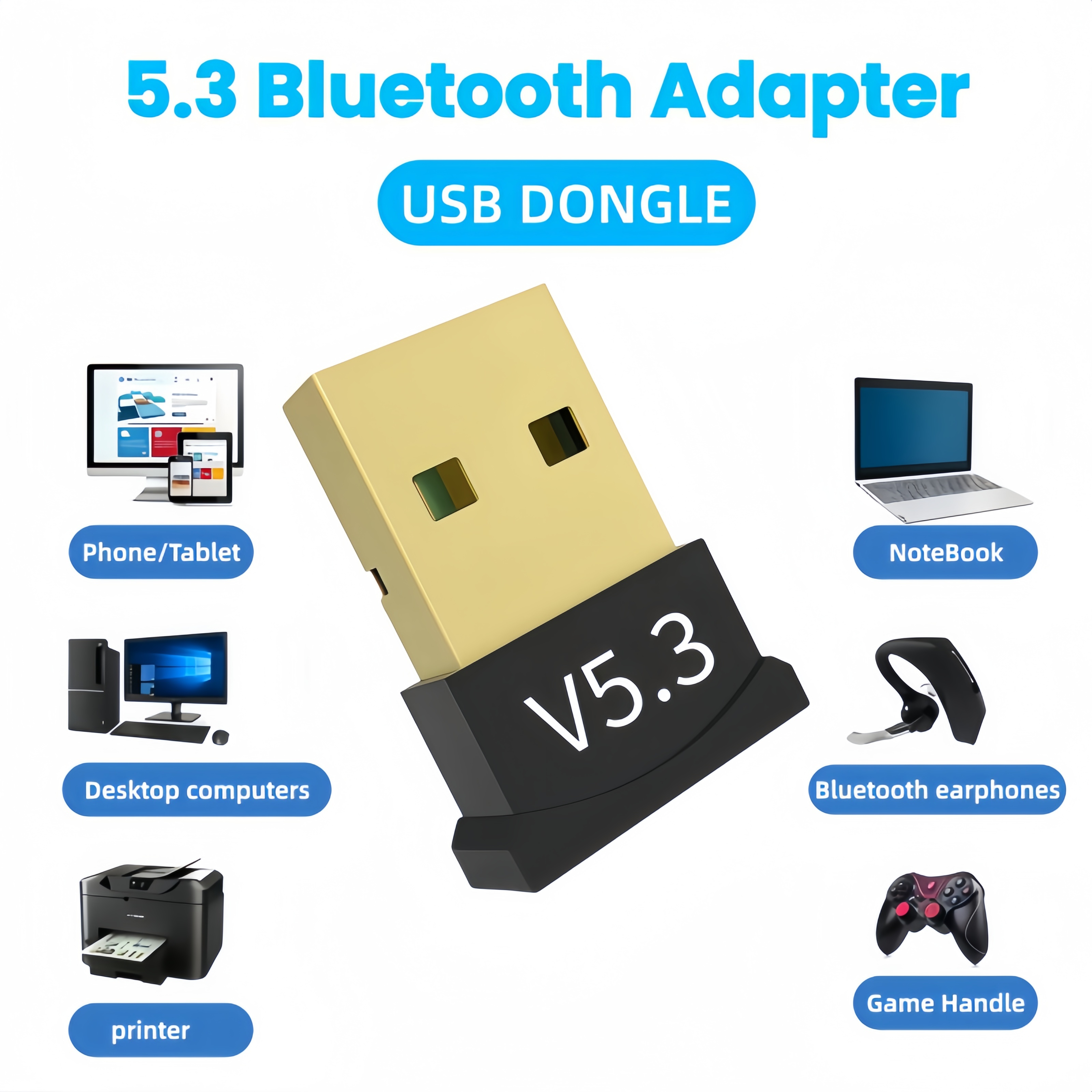 Computer Bluetooth adapter for receiving and transmitting desktop ...