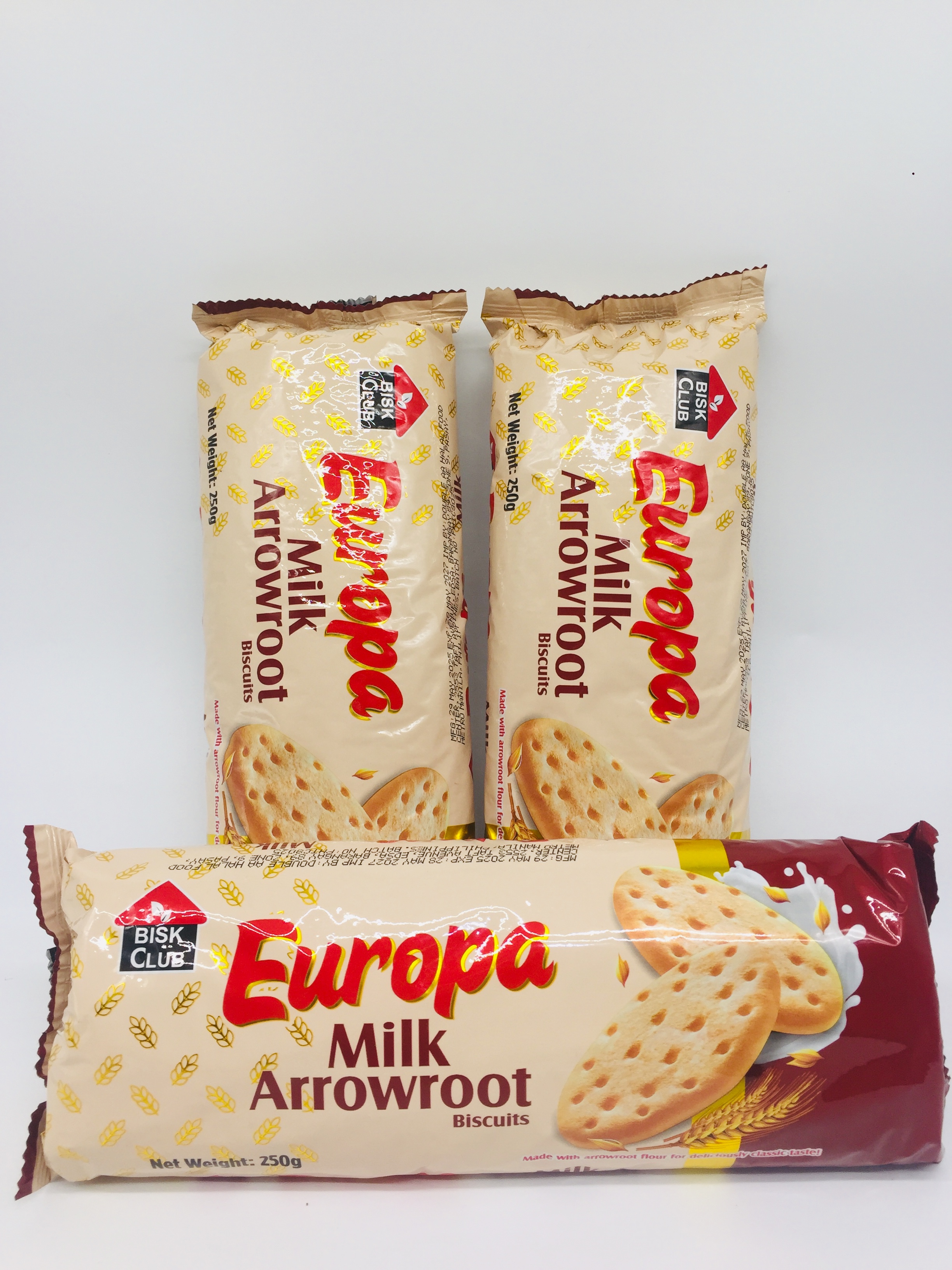 BISK CLUB EUROPA MILK ARROWROOT BISCUIT - SOFT AND MILK SNACK (250G ...