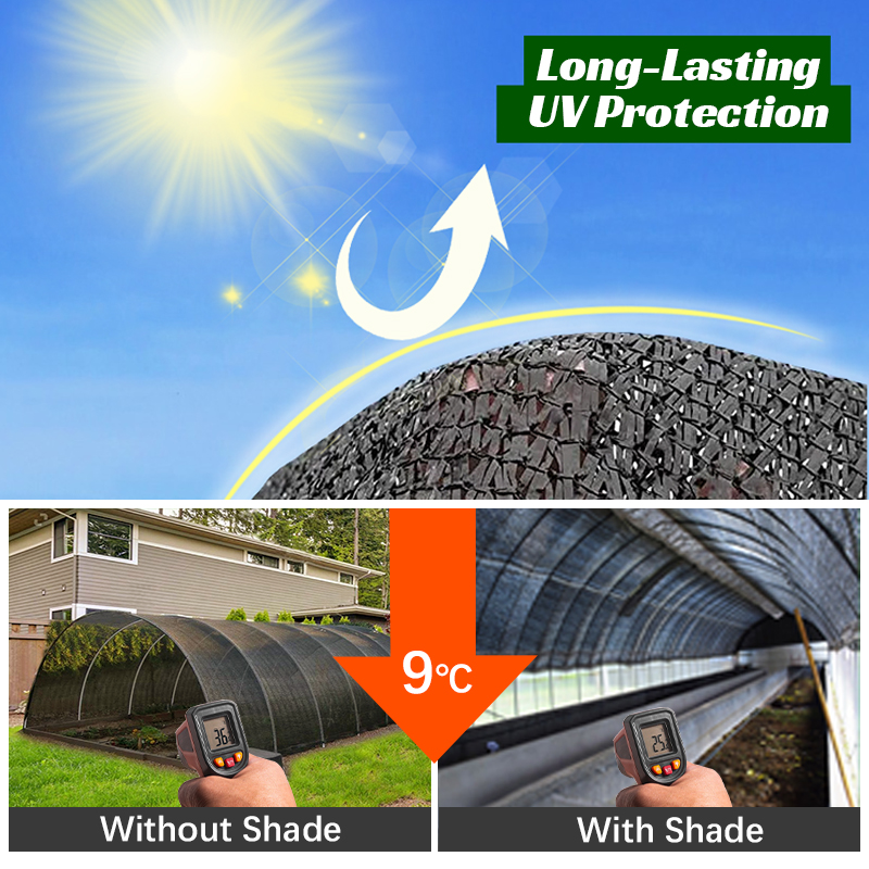Black/Brown 97% Sunblock Sun Shade Net Makapal Heavy Duty Outdoor ...