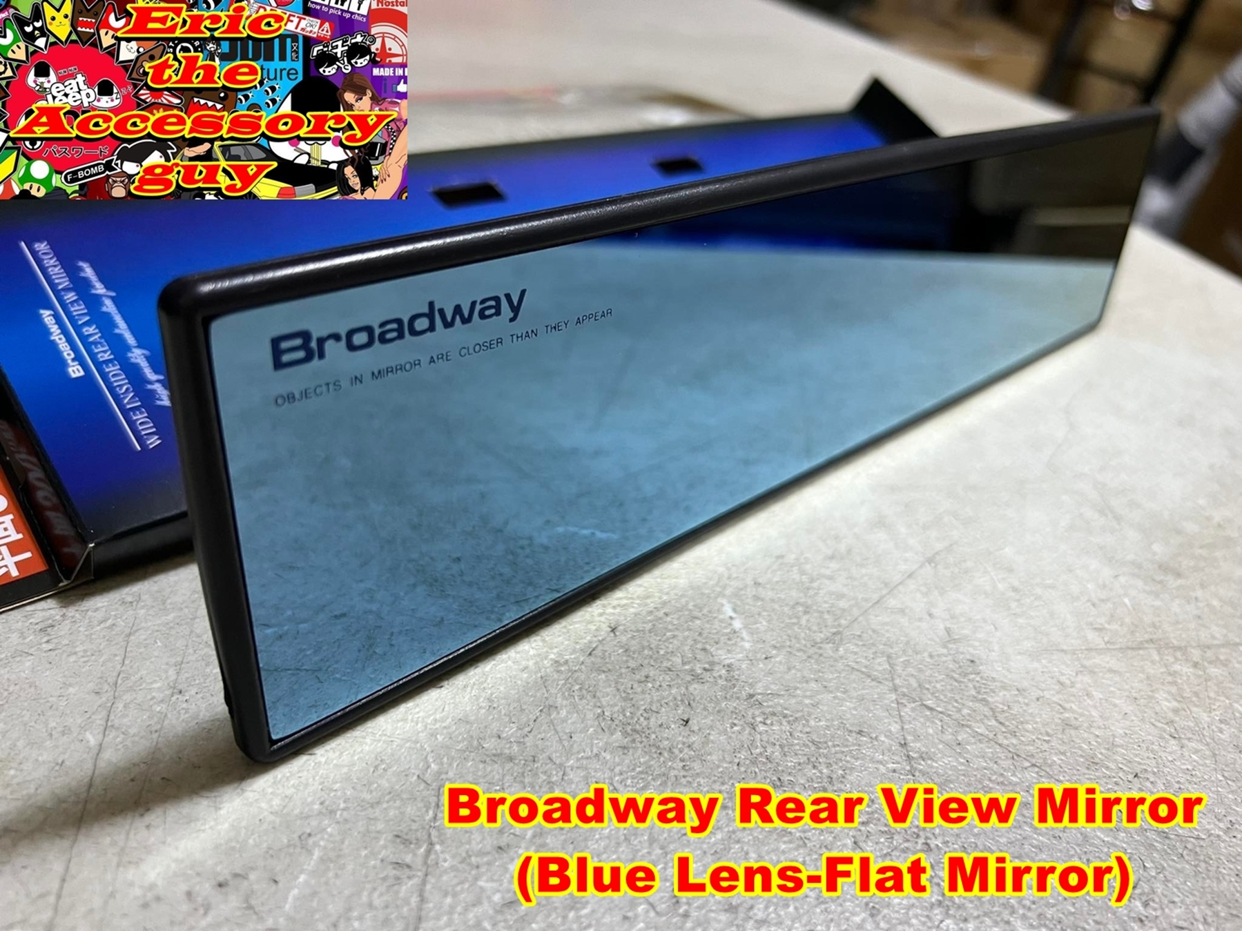 Broadway Rear View Mirror Flat Blue Lens (Clamp Type into stock rear ...