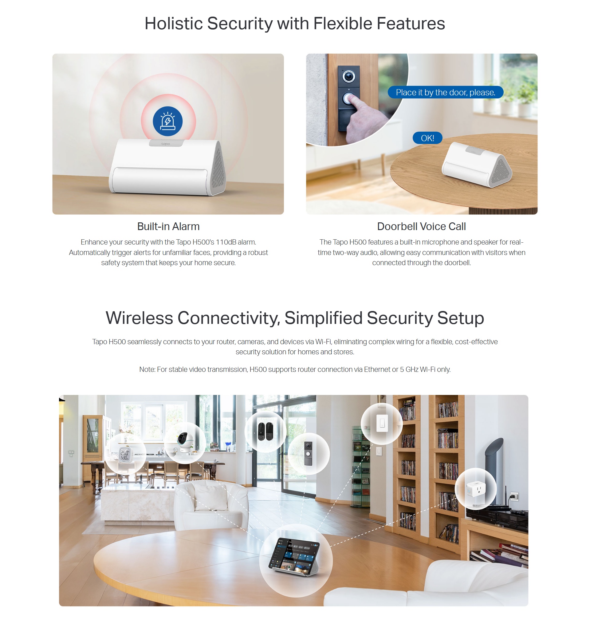 TP-Link Tapo H500 Smart HomeBase 3D Dashboard Doorbell Voice Call Smart ...