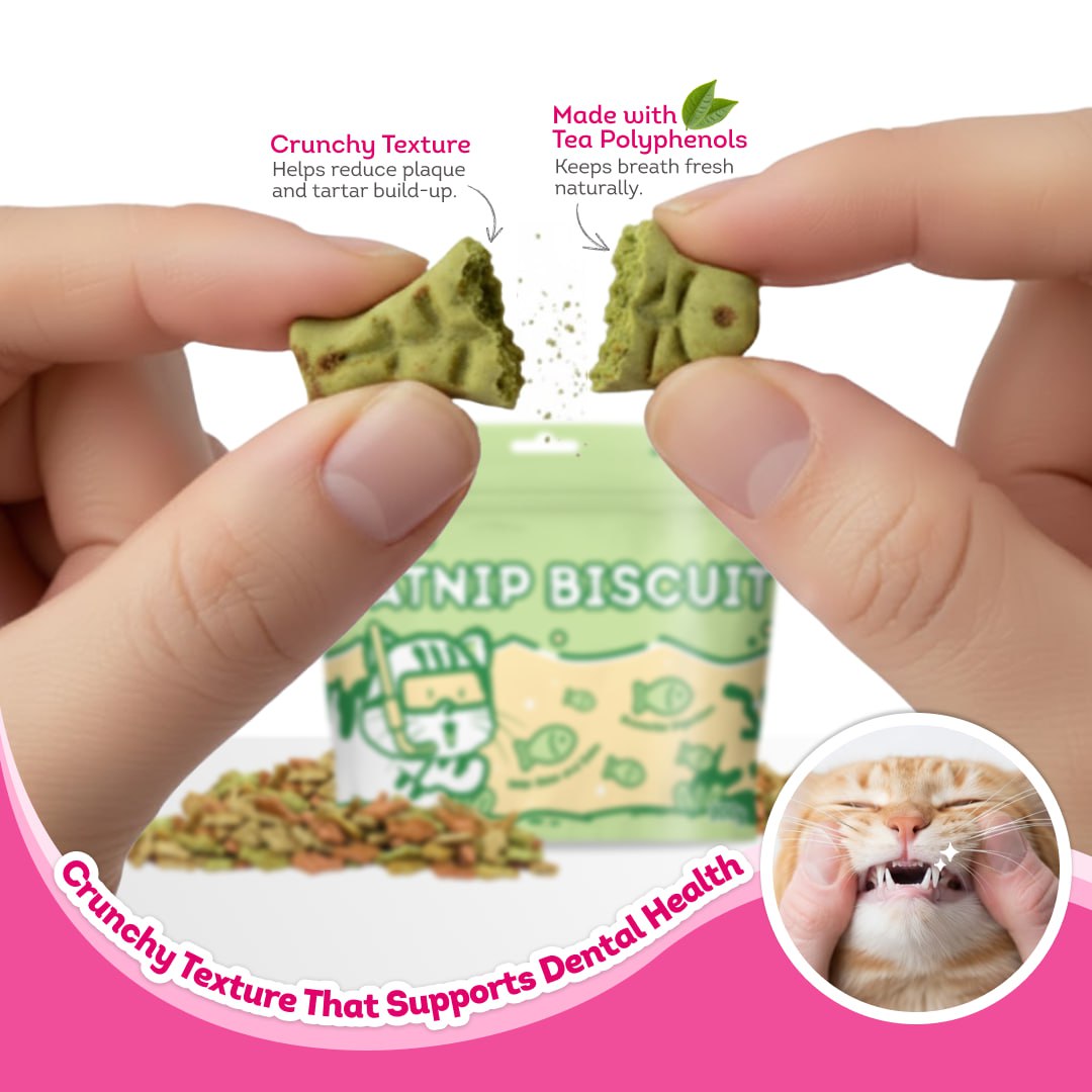 Furrpals Catnip Biscuit Cat Cookies Chicken+Fish+Mint Flavor 160g Molar ...