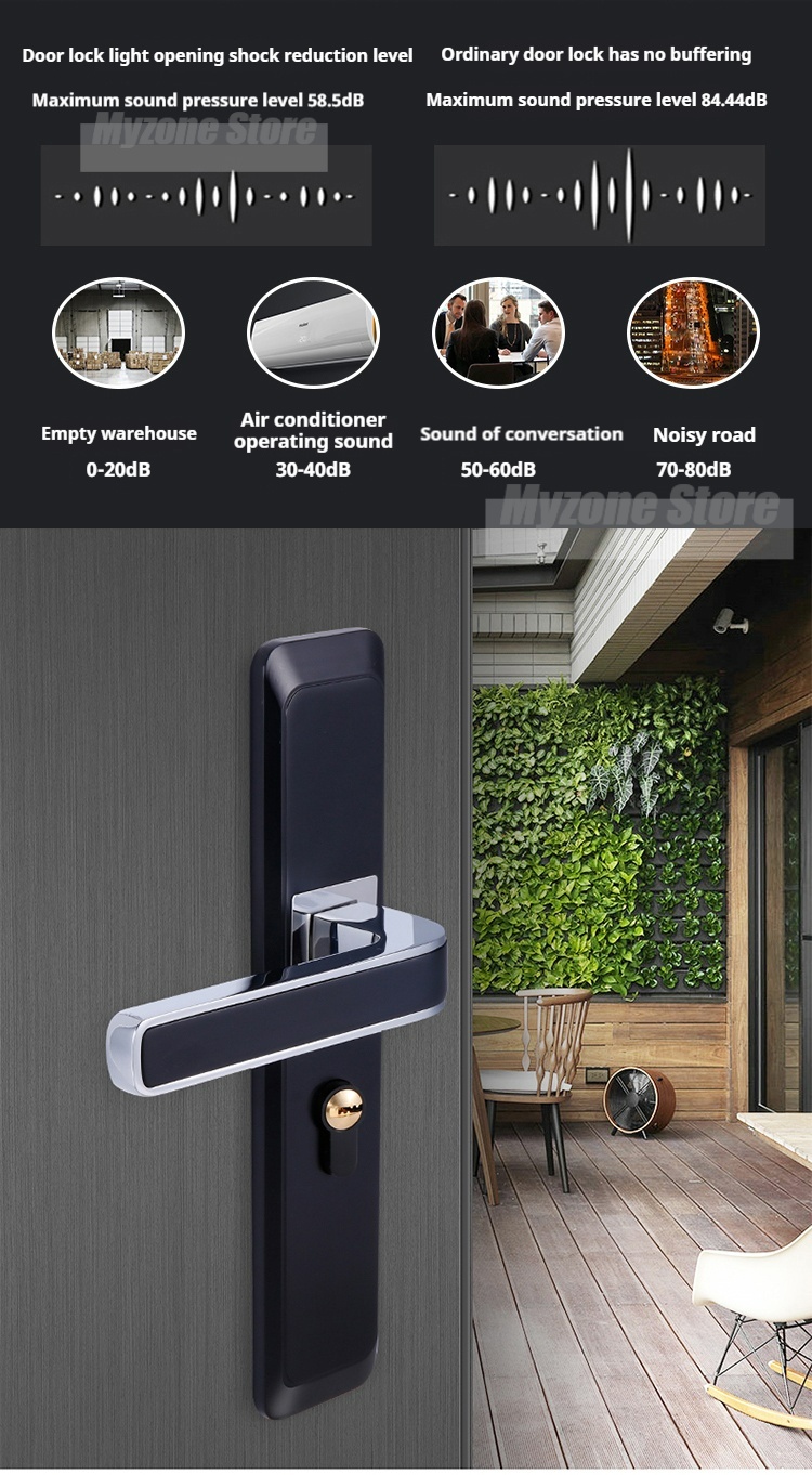 Myzone Alloy LOCK SET Silent Doorlock Door knob Hardware Doorknob for Main door 35-45mm Indoor ...