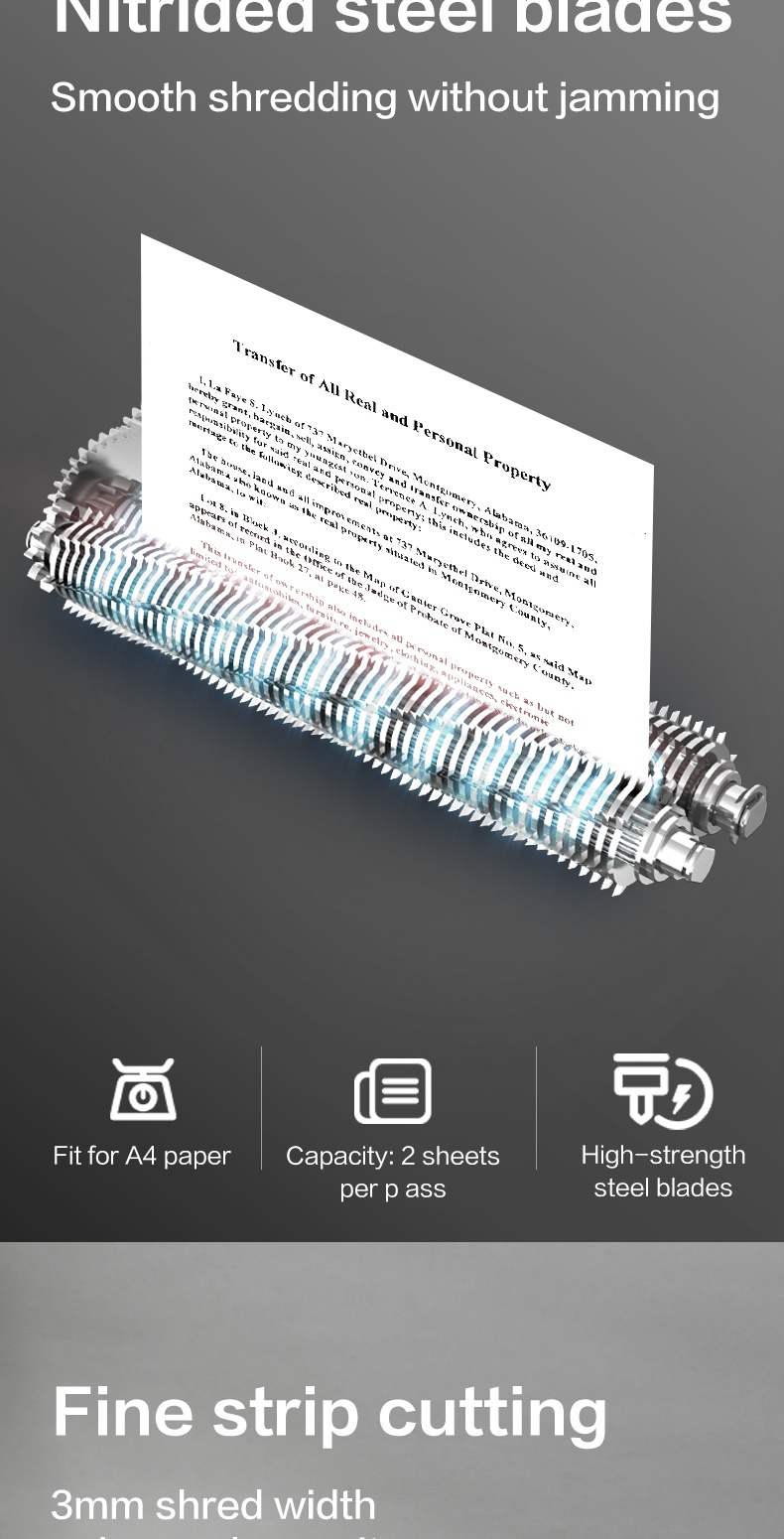 Deli A4 Manual Shredder Desktop 3L Portable Mini Shredder Lightweight ...