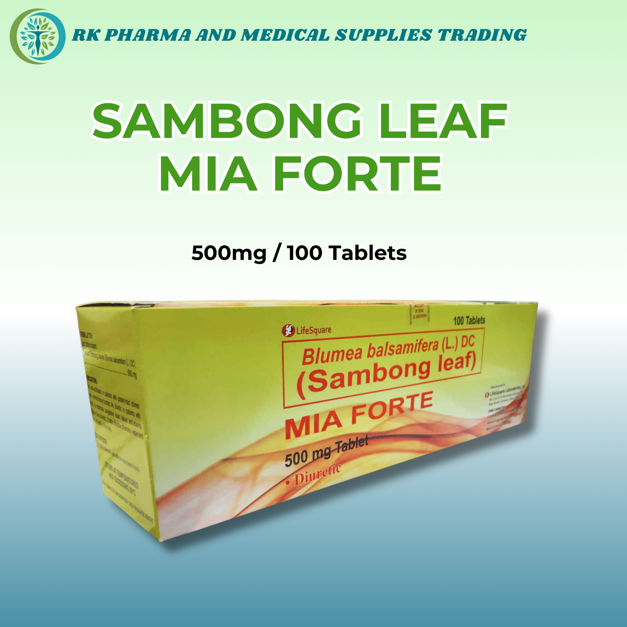 SAMBONG LEAF MIA FORTE 500mg 100 tablets [Authentic / Lowest Price ...