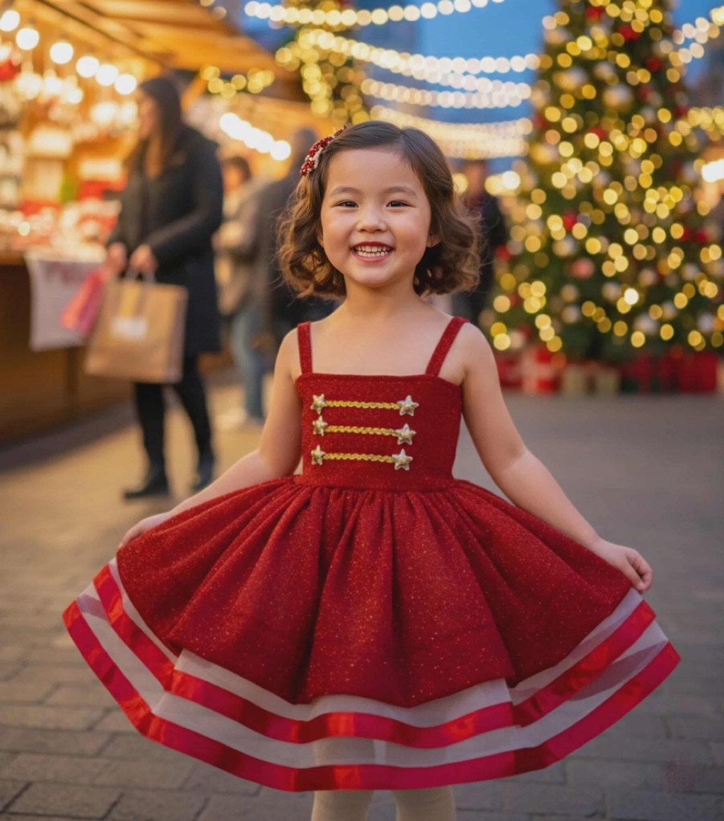 NUTCRACKER VERMILLION RED 2026 KIDS BALLOON DRESS CHRISTMAS 2025 ...