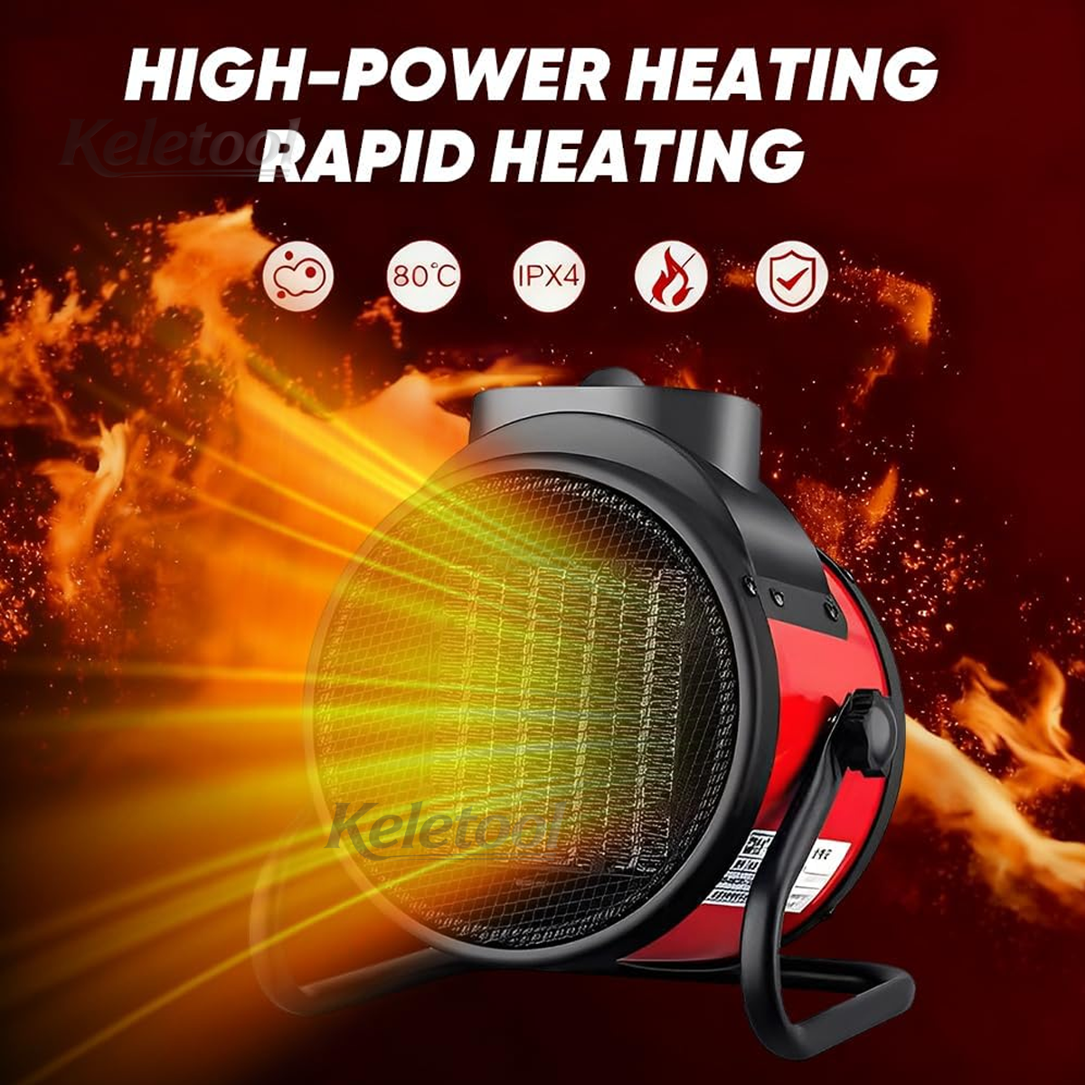 4500W Electric Heater Fan High-Power Dryer Space Heater Hot Garage Air ...