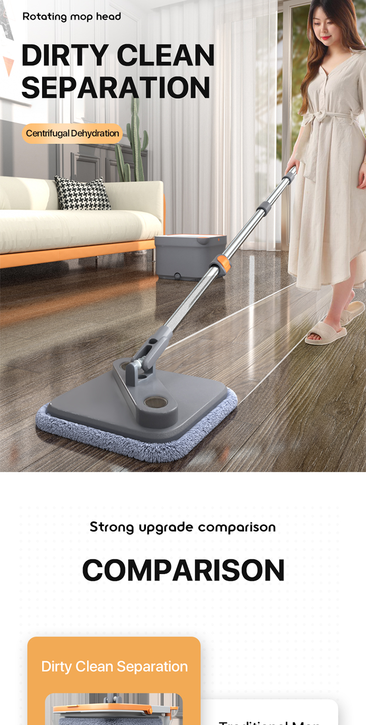 【Spin Mop】M16 Tornado Mop -Self-Washing & SpinningMechanism, Separate ...