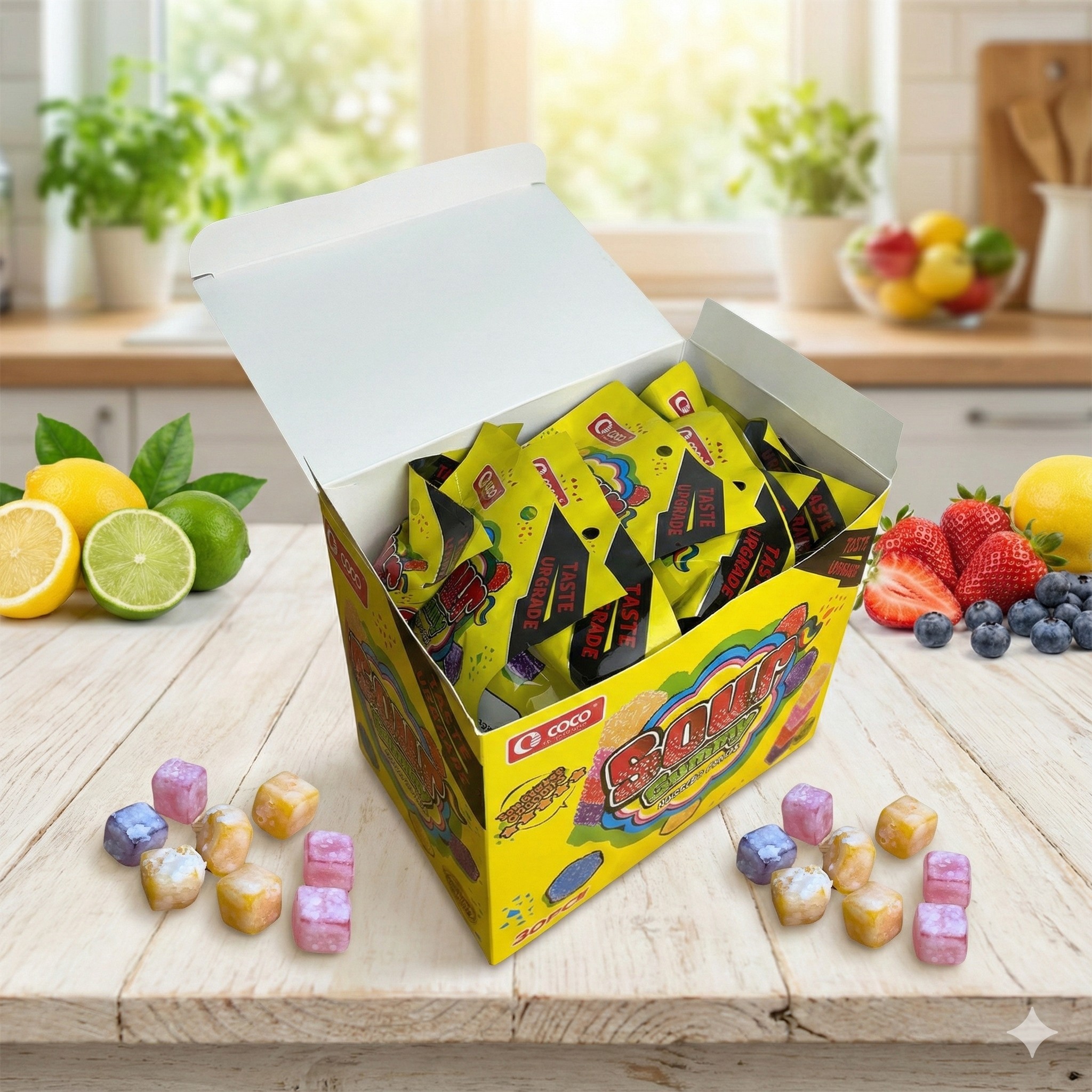 COCO Sour Gummy Candy 30 Packs – Assorted Fruity Sweet & Sour Chewy ...