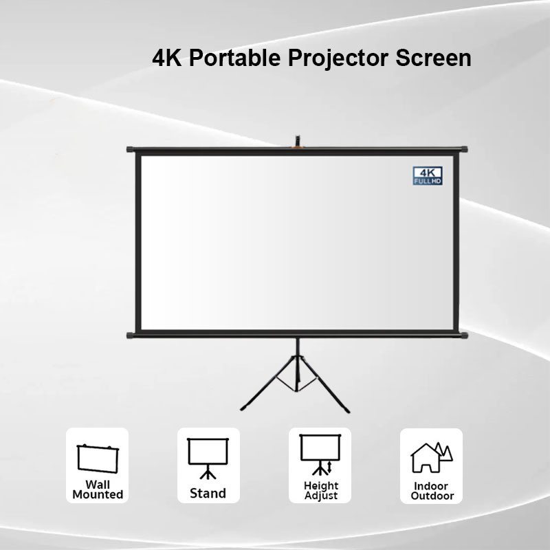 4Kanti-light projector screen pull down roll up white screen for ...