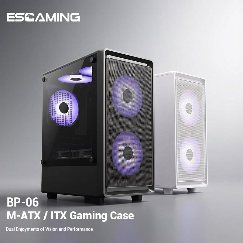 Esgaming BP06 Gaming Computer Case With Tempered Glass Panel Micro ATX ...