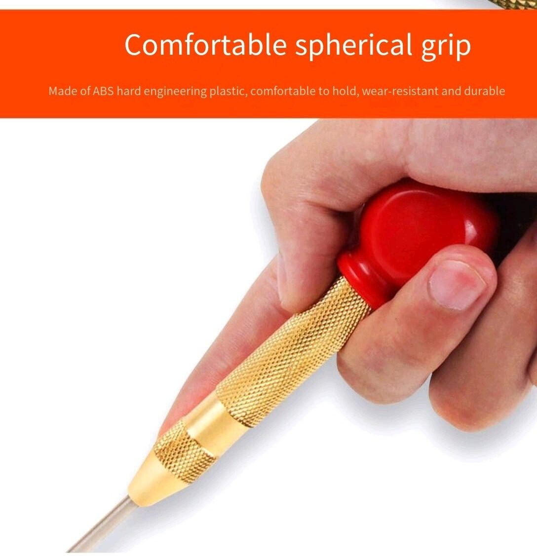 Spring-Loaded Automatic Center Punch Marker for Metal & Wood Projects ...