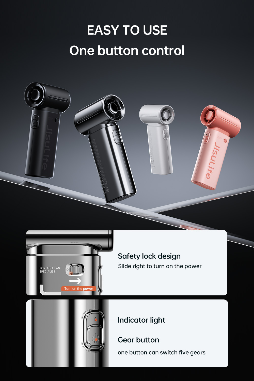 [Christmas Gift] JiSULlFE Handheld Fan Life9 Mini Fan Rechargable ...