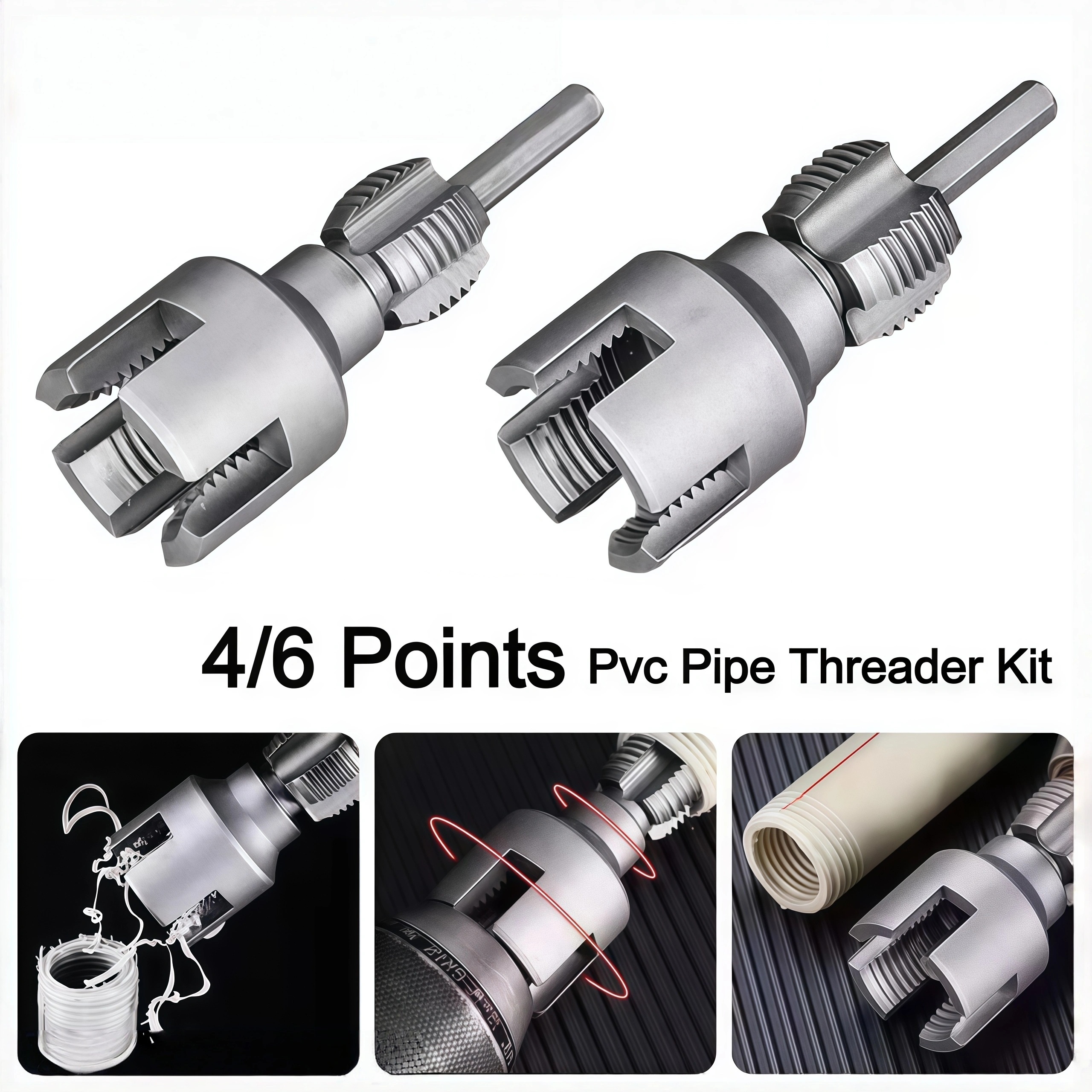Integrated Internal & External Pipe Dual Head Threading Tool for 1/2 ...