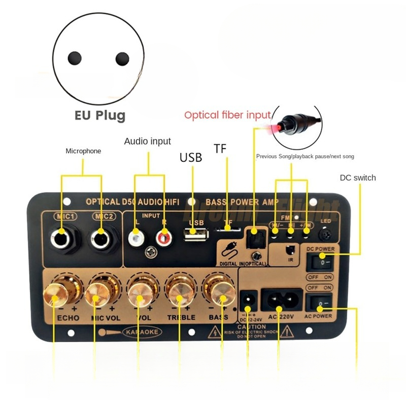 900W Bluetooth Karaoke Audio Power Amplifier Board – Hi-Fi Stereo ...