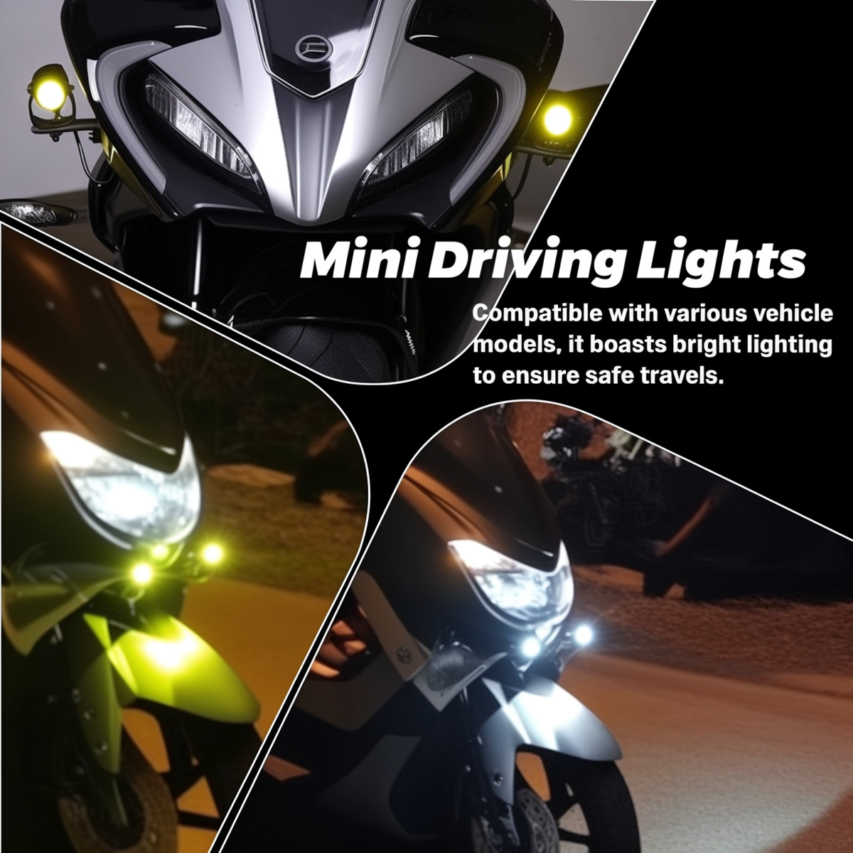 Mini Driving Lights Full Set V2 White+Yellow Dual Color Pair of ...