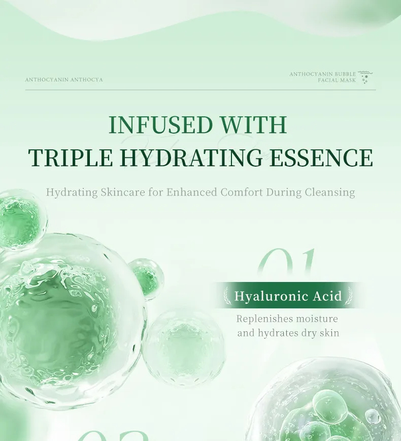 Anthocyanin Bubble Mask blackheads removal oil control facial Clean ...