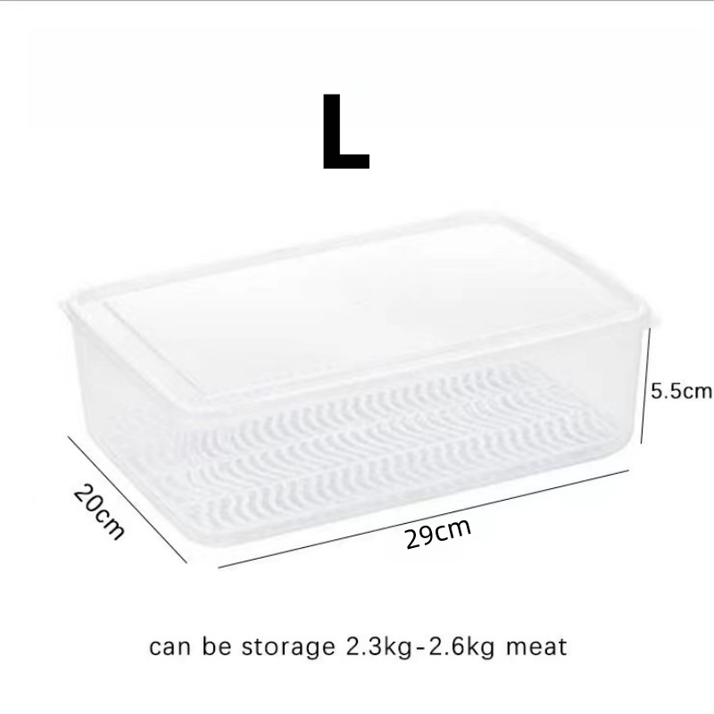 （COD） Large Refrigerator Food Storage Box Drain Fridge Organizer for ...