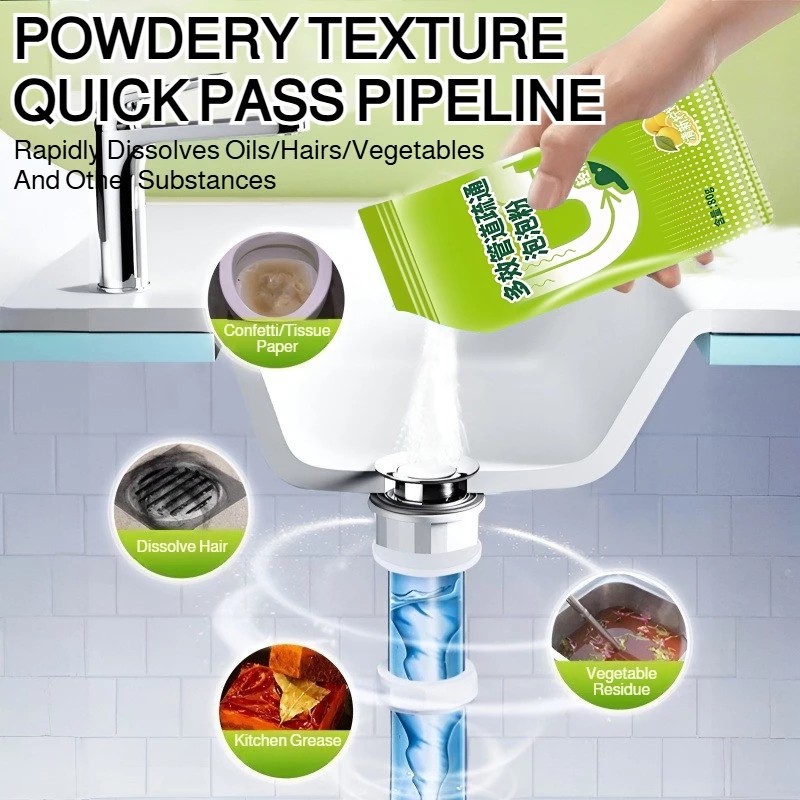 Drain Cleaner Powder Sink Remover Drainage clog remover Drain Cleaner ...