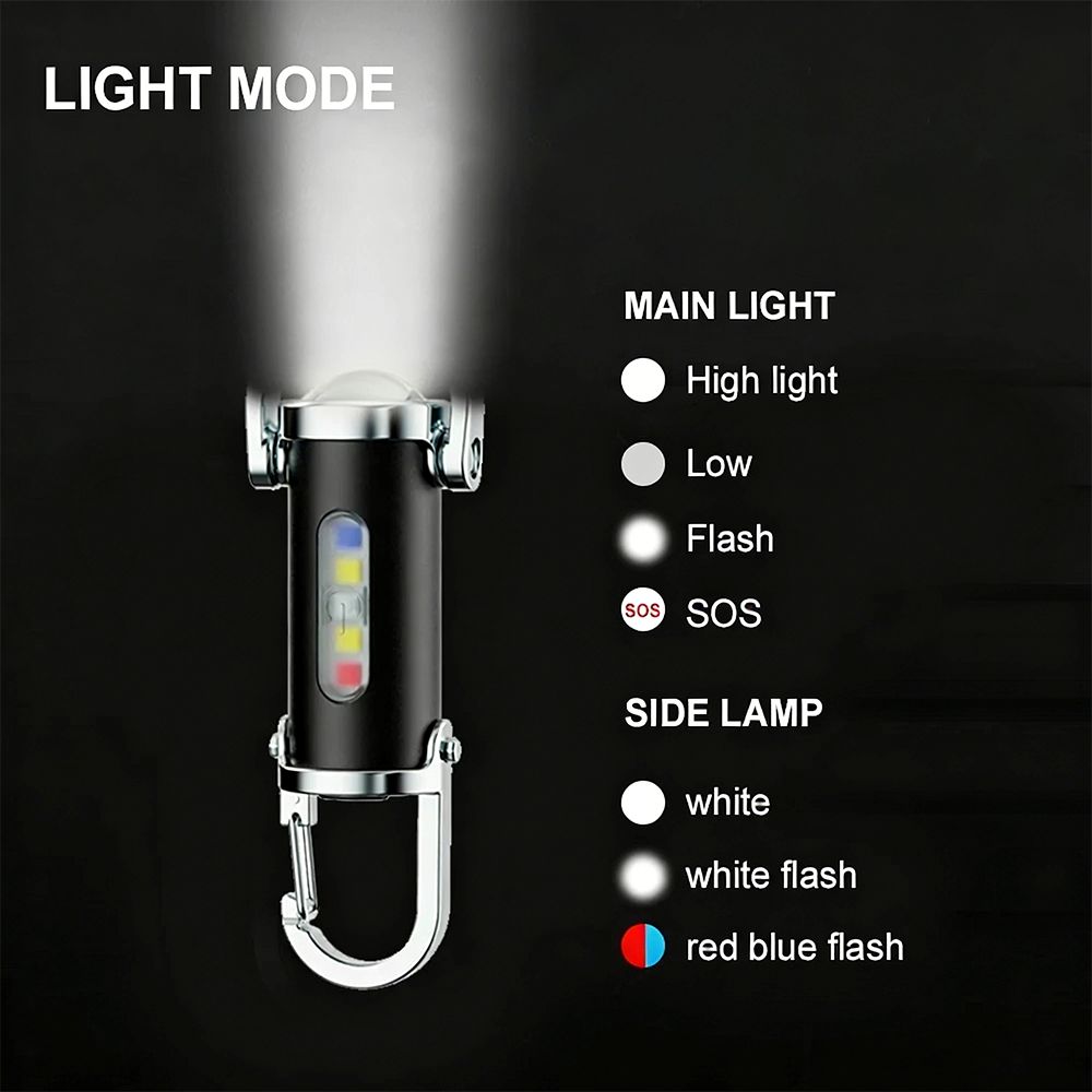 Portable Rechargeable Bright Keychain Flashlight, Mini Keychain ...