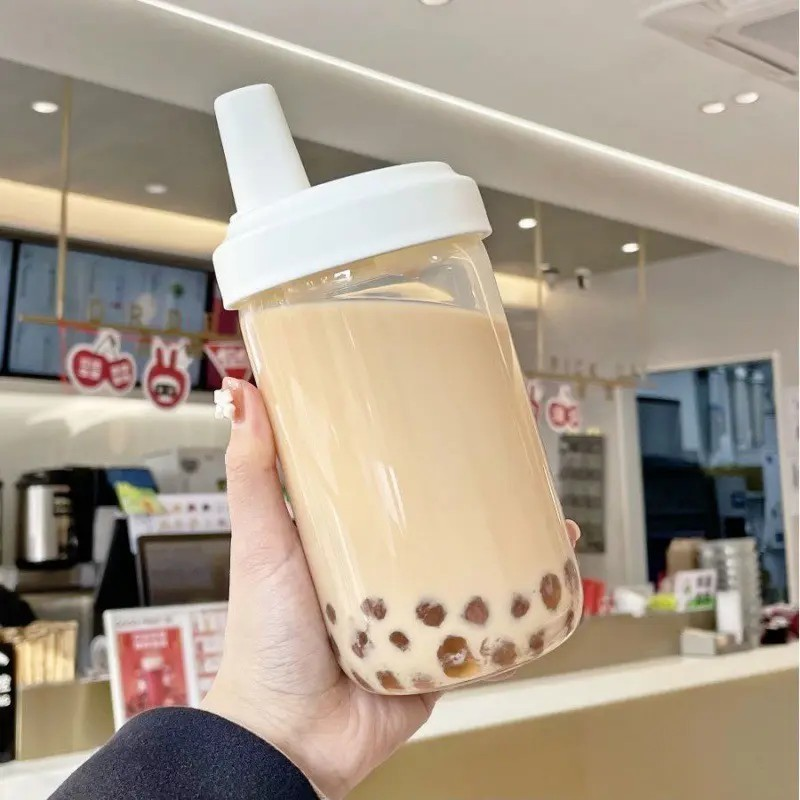 LYX 500ml Car water cup Water Bottle Plastic cup with straw Bubble tea ...