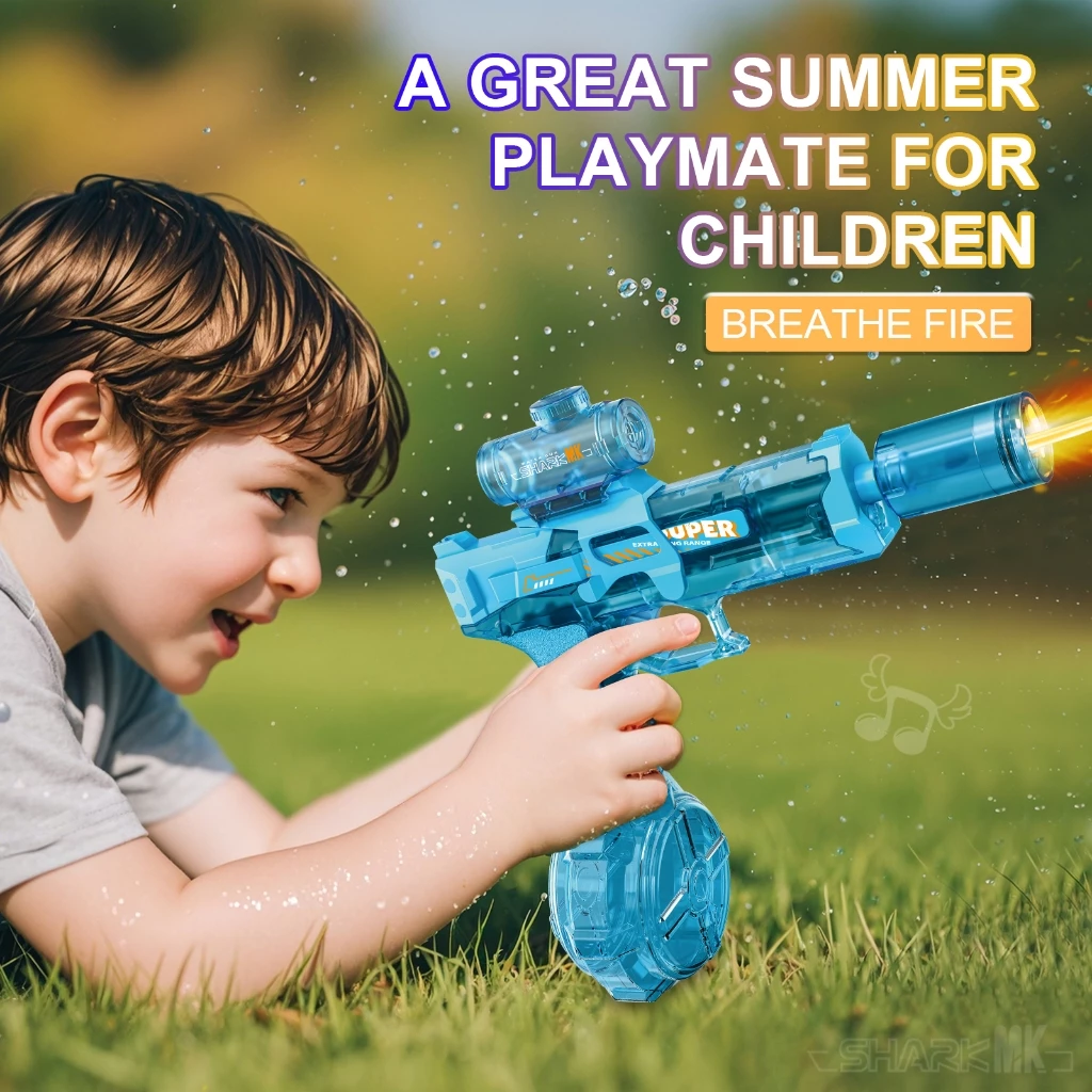 2026 New Electric Water Gun LED Automatic Water Gun Children's Outdoor ...