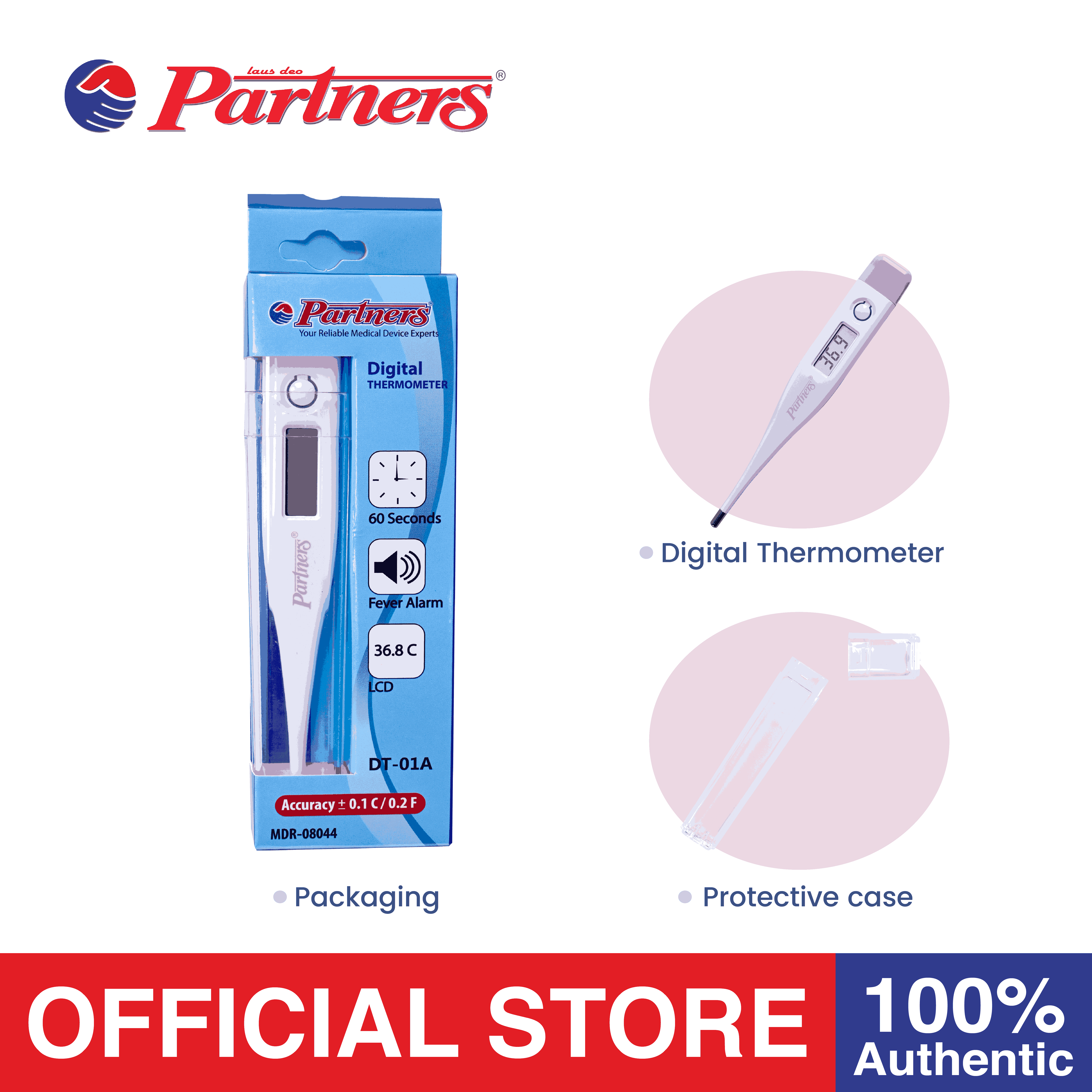 Partners Digital Thermometer 60secs. (assorted color) | Shopee Philippines