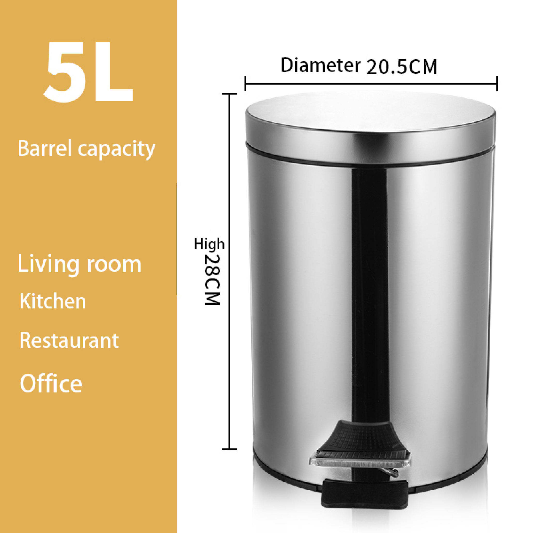 3/5/8/12L - Stainless steel foot-operated trash can | Shopee Philippines