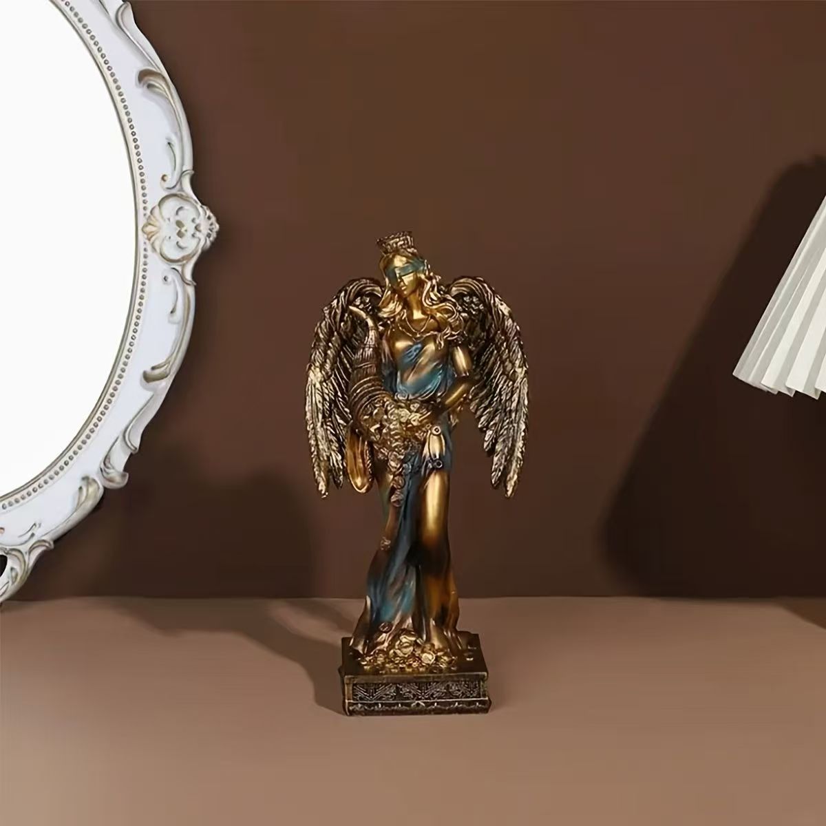 Angel Blindfolded Fortune Statue Office Ancient Greco-Roman Goddess of ...