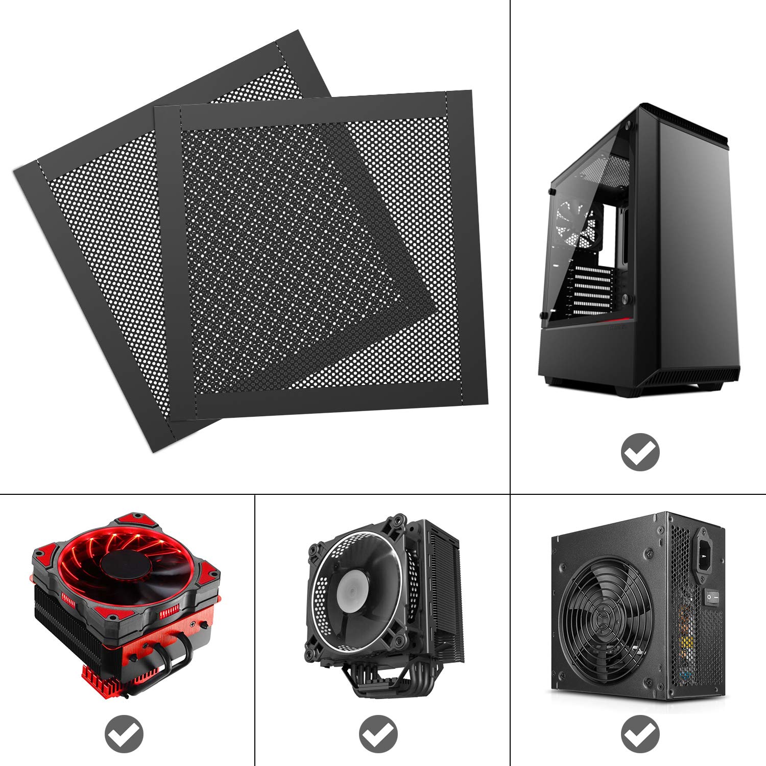 Magnetic Computer Mesh Dust Filter for PC Case Fan Cooler Protection ...