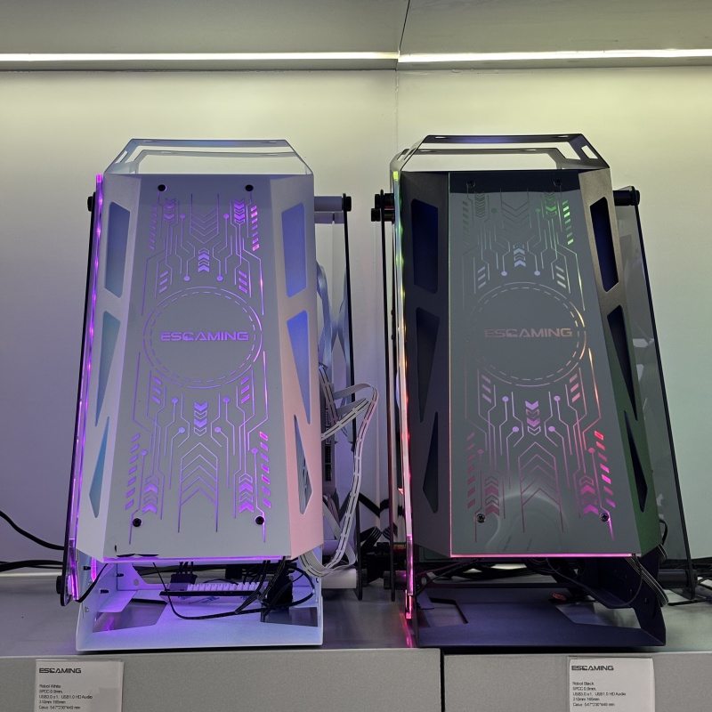 ESGAMING Robot Pc Case 6 Fans Tempered Glass Panel Light Micro ATX ...