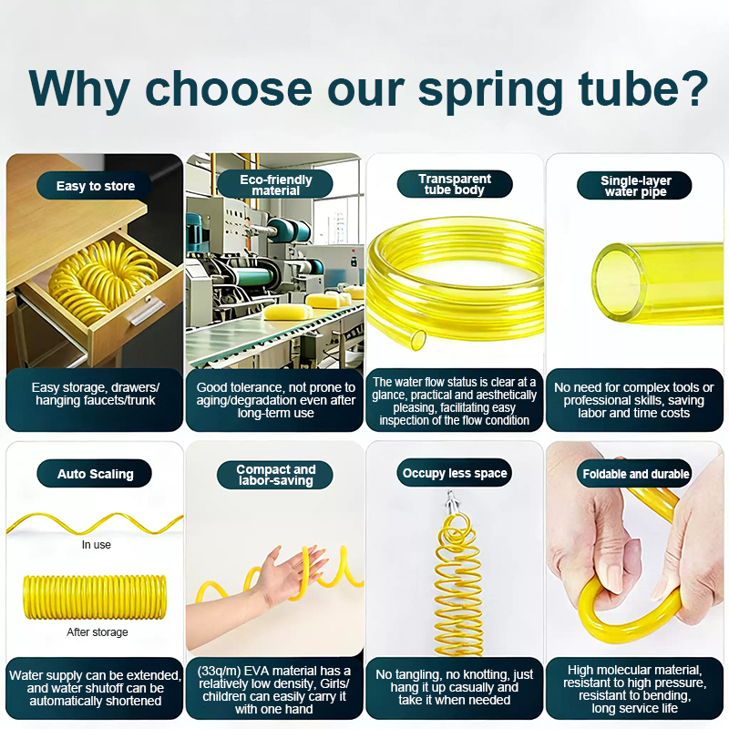 Telescopic Spring Hose For Water With Pressure Nozzle Garden Hose Heavy ...