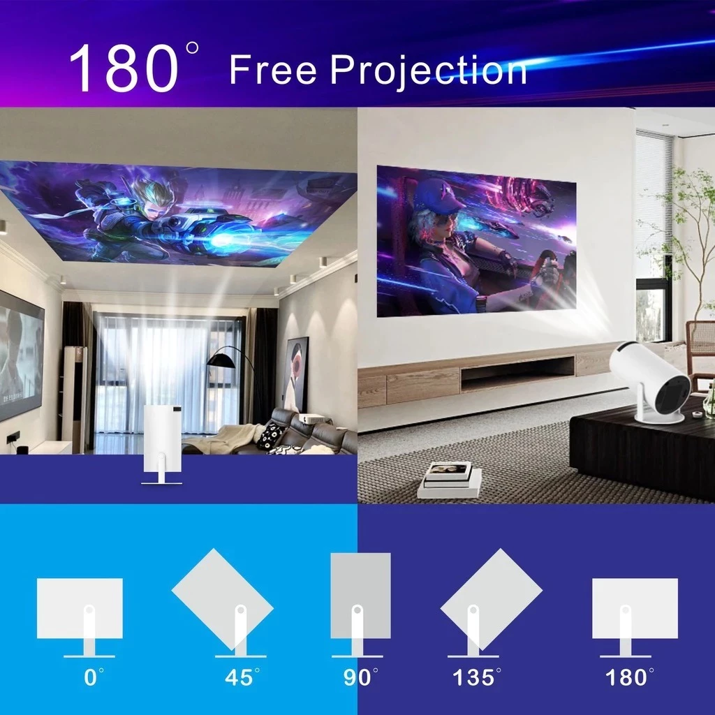 HY300 Projector Android 11 LCD 4K Projector 1080P Double WIFI With ...